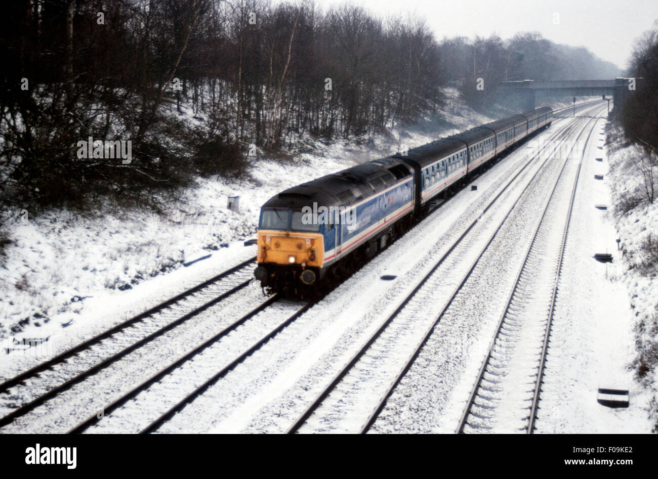 british rail diesel loco number 47715 with a passenger train in sonning ...