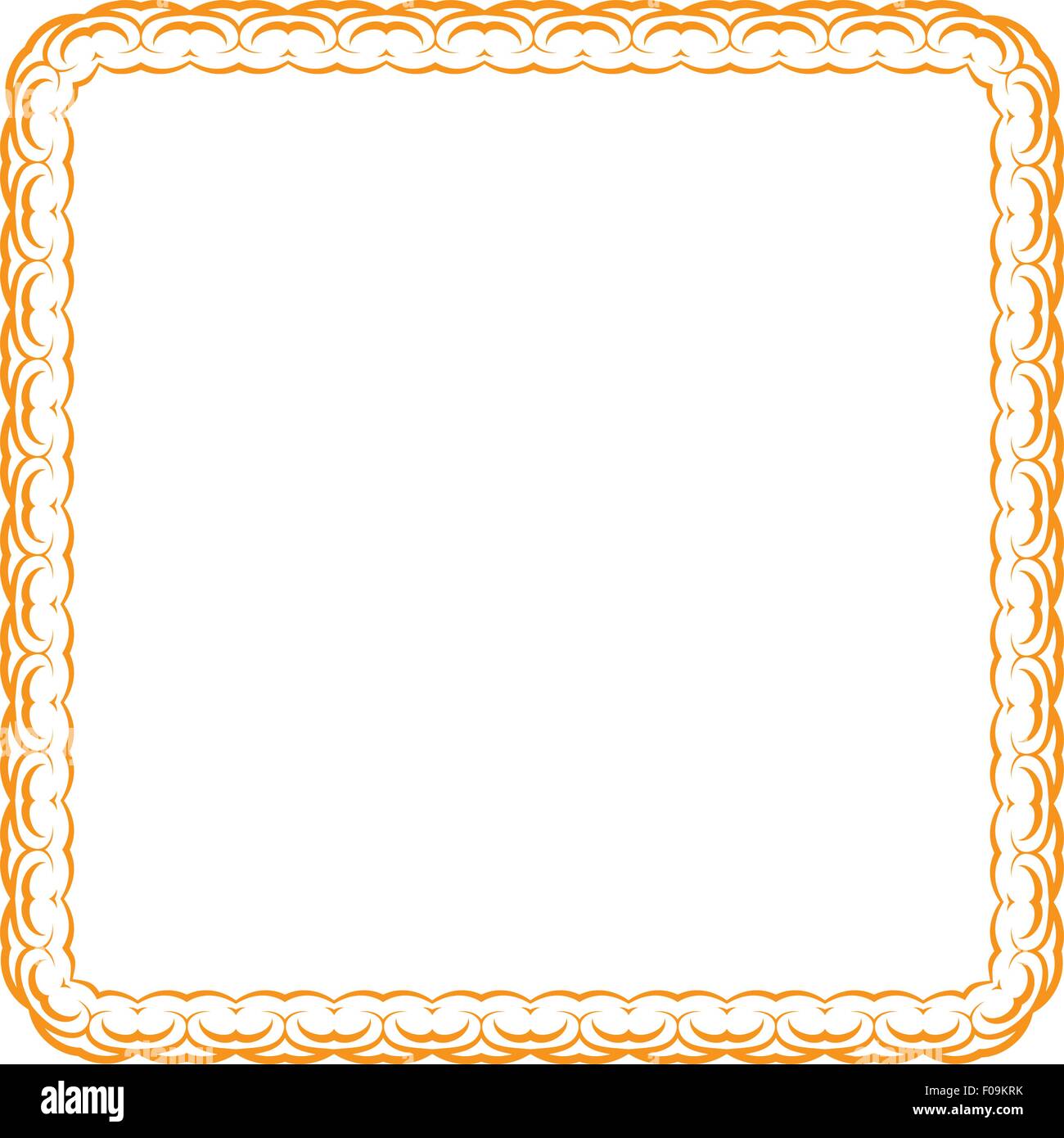 Vector elegant orange frame on white background Stock Vector Image ...