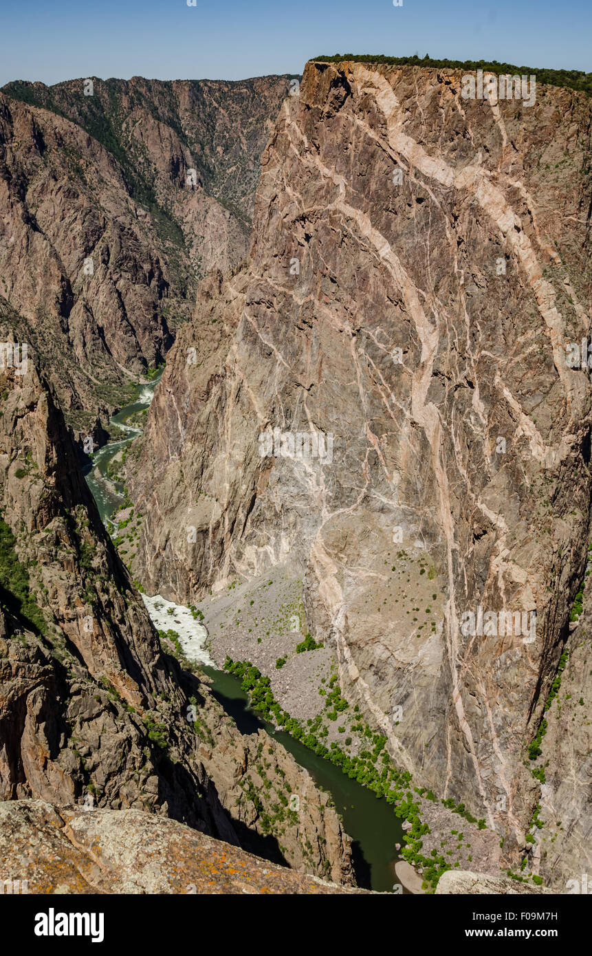 Ribbed stone on the canyon wall of Black Canyon of the Gunnison ...