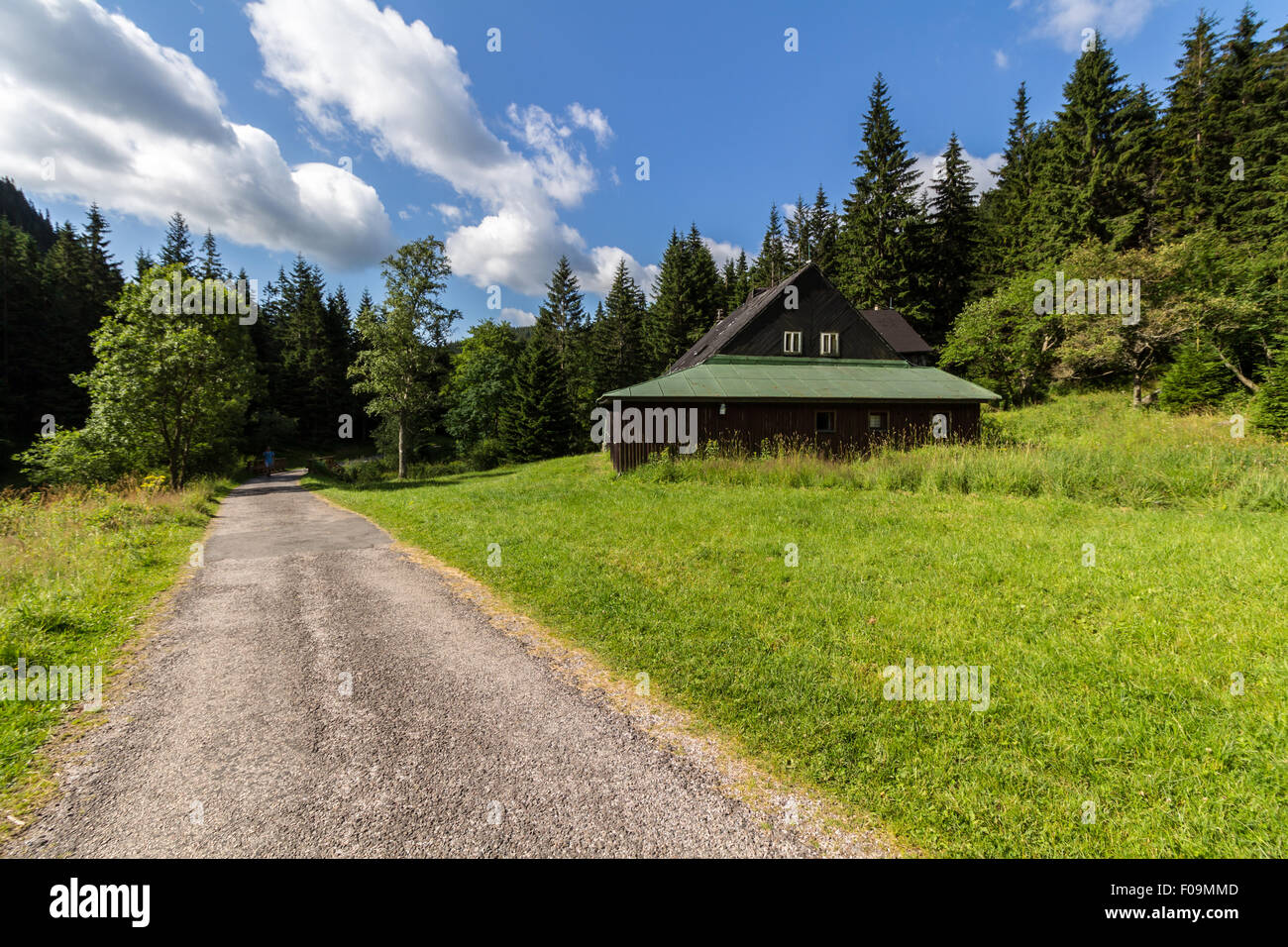 On the trail near Pec Pod Snezkou in Krkonose mountains, Czech Republic ...