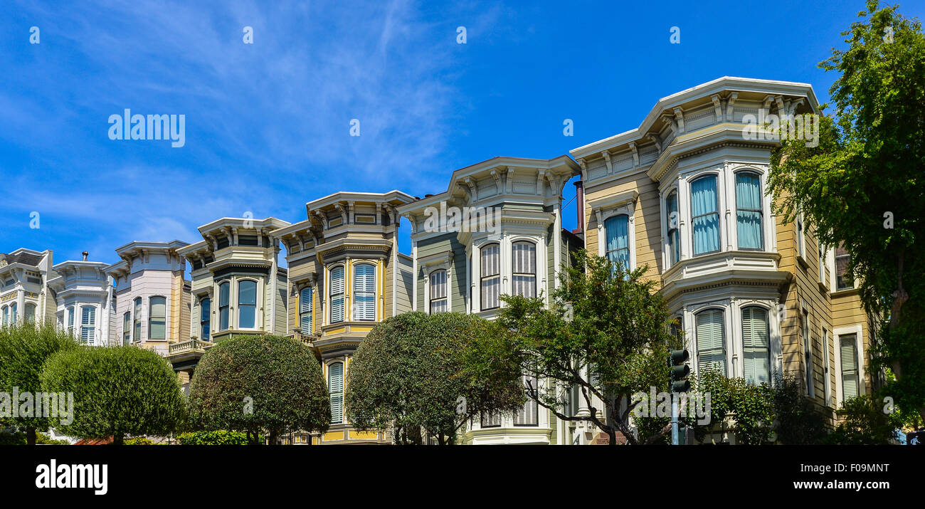 Italianate Style Victorian Homes, San Francisco, California Stock Photo ...