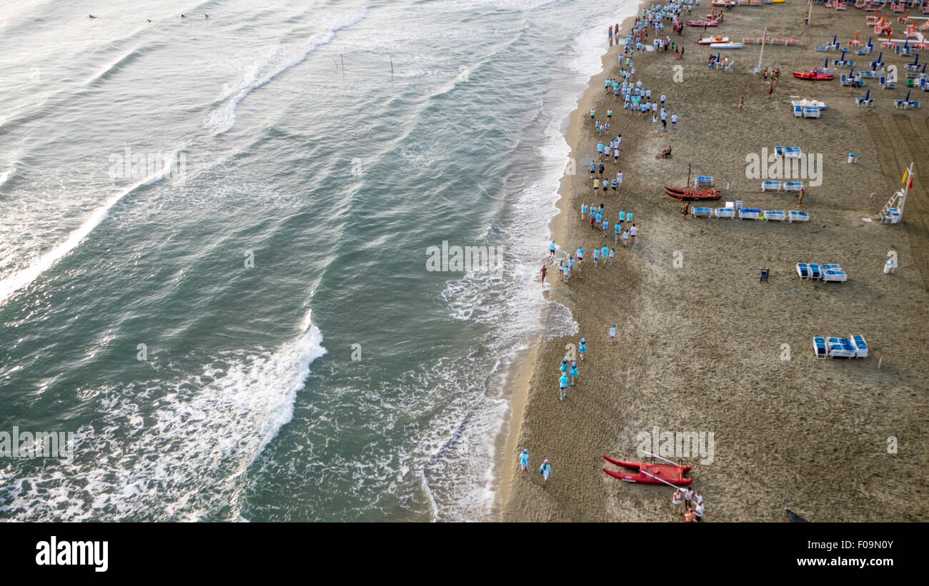 Versilia, Tuscany. 09th Aug, 2015. Color run is a small run with lot of ...