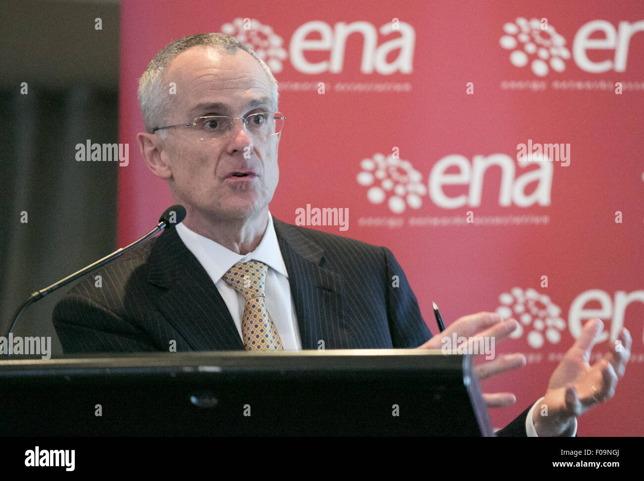 Rod Sims of the ACCC, speaking at a conference in Melbourne, Australia ...