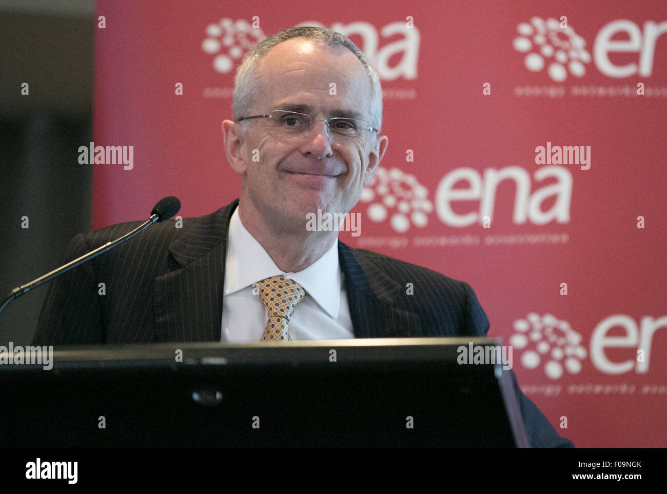 Rod Sims of the ACCC, speaking at a conference in Melbourne, Australia ...