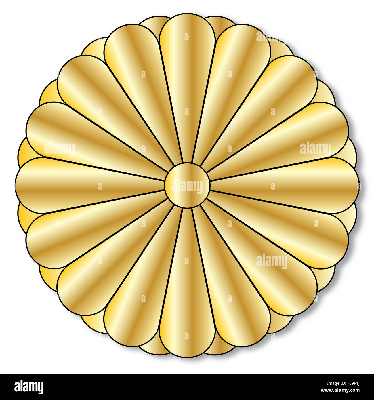 The imperial seal of Japan in gold over a white background Stock Photo ...