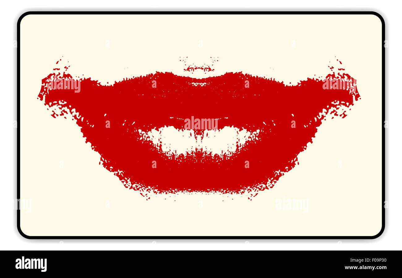 A kissing lips badge badge over a white background Stock Photo - Alamy