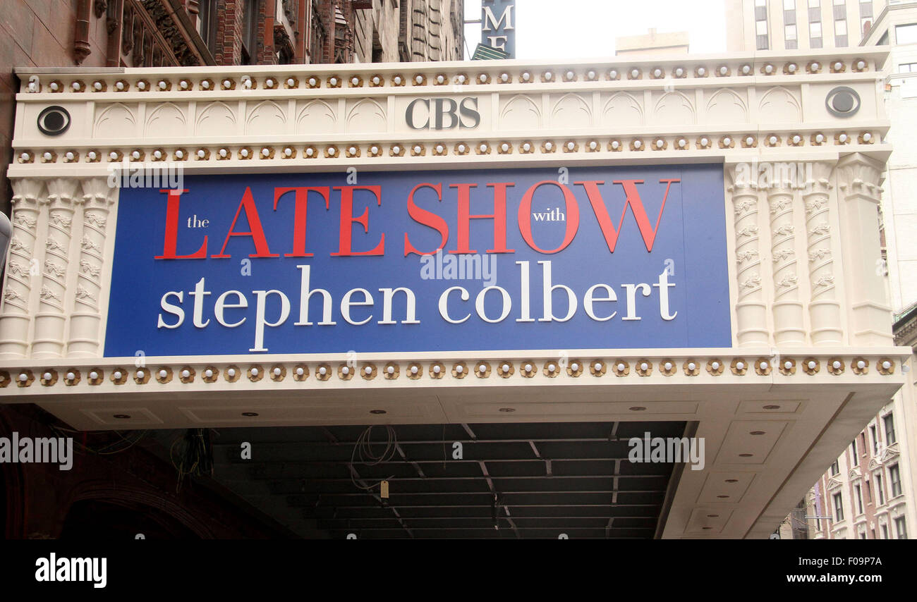 New York, New York, USA. 10th Aug, 2015. A view of the new sign 'Late ...