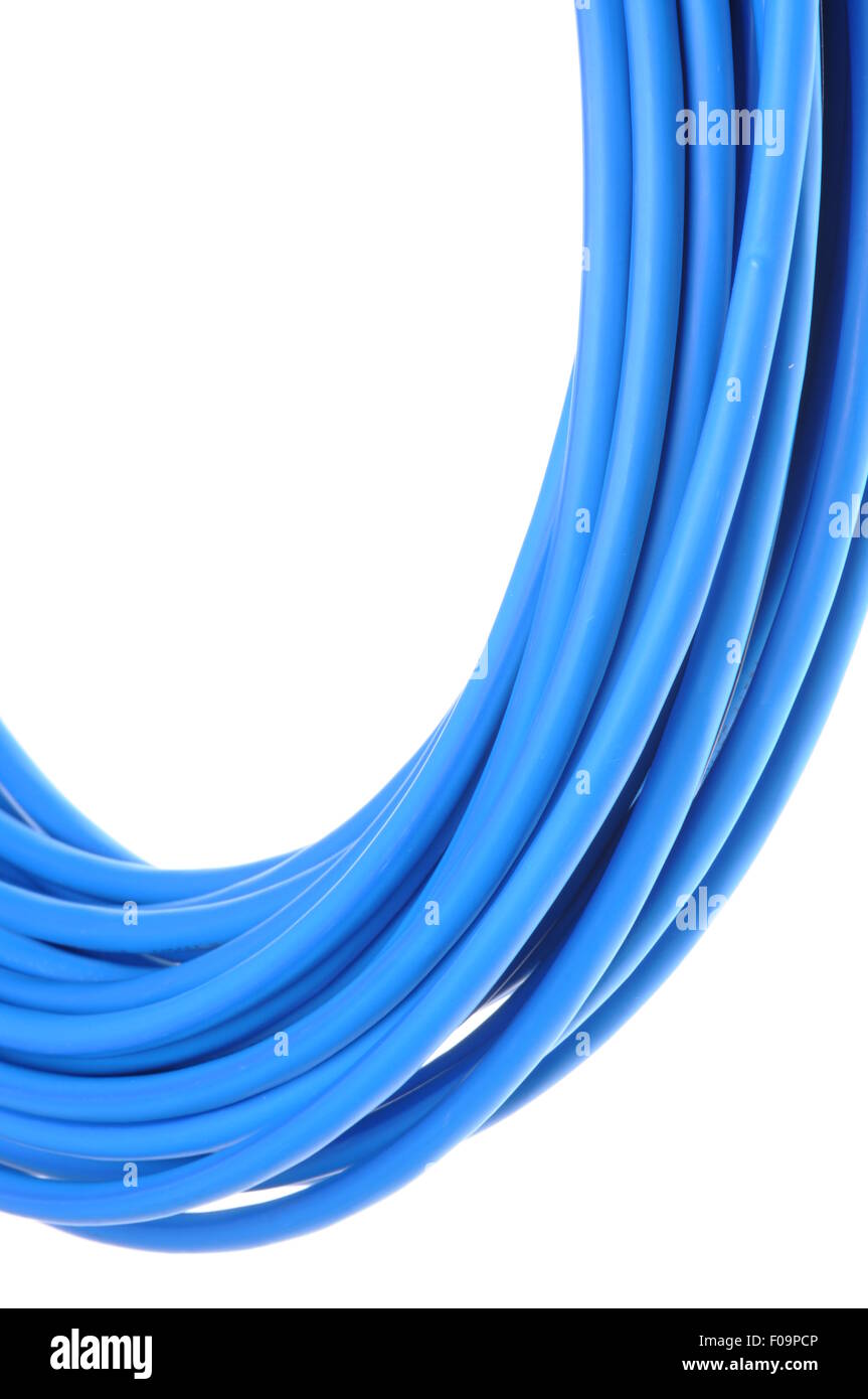 Coil of electrical cable on isolated on white background Stock Photo ...