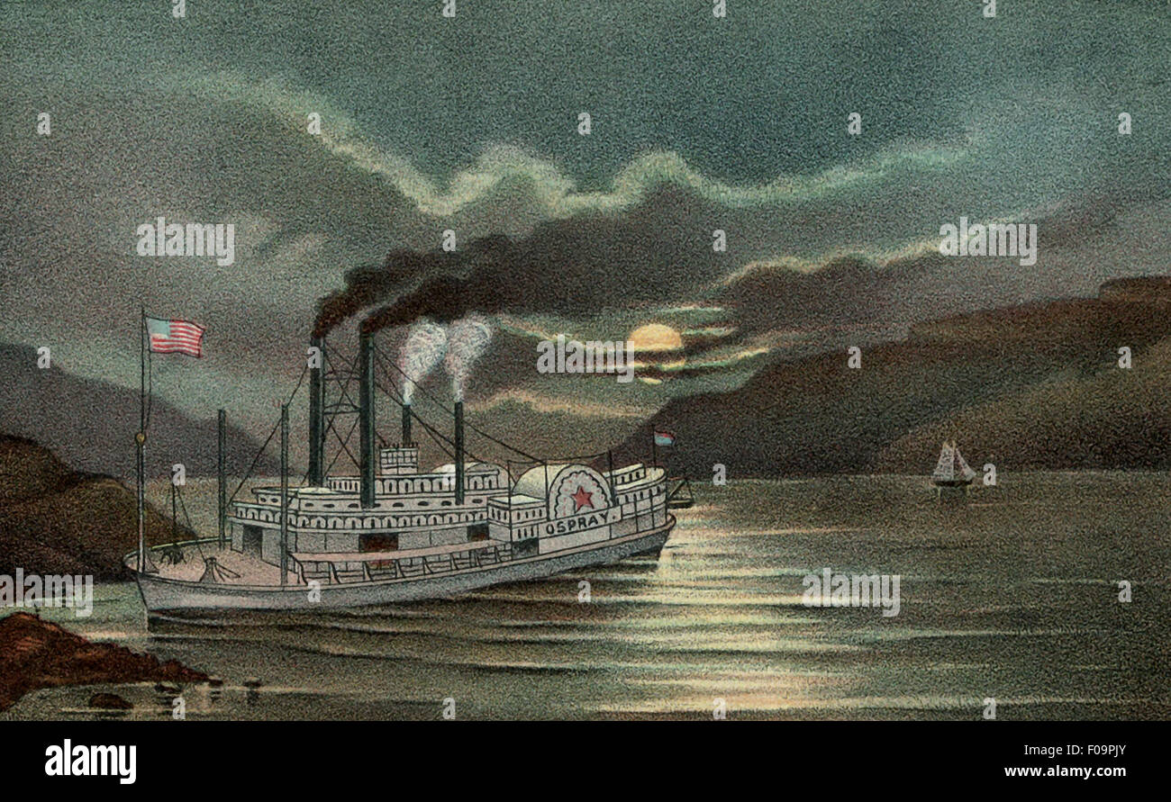 Paddle steamer drawing hi-res stock photography and images - Alamy