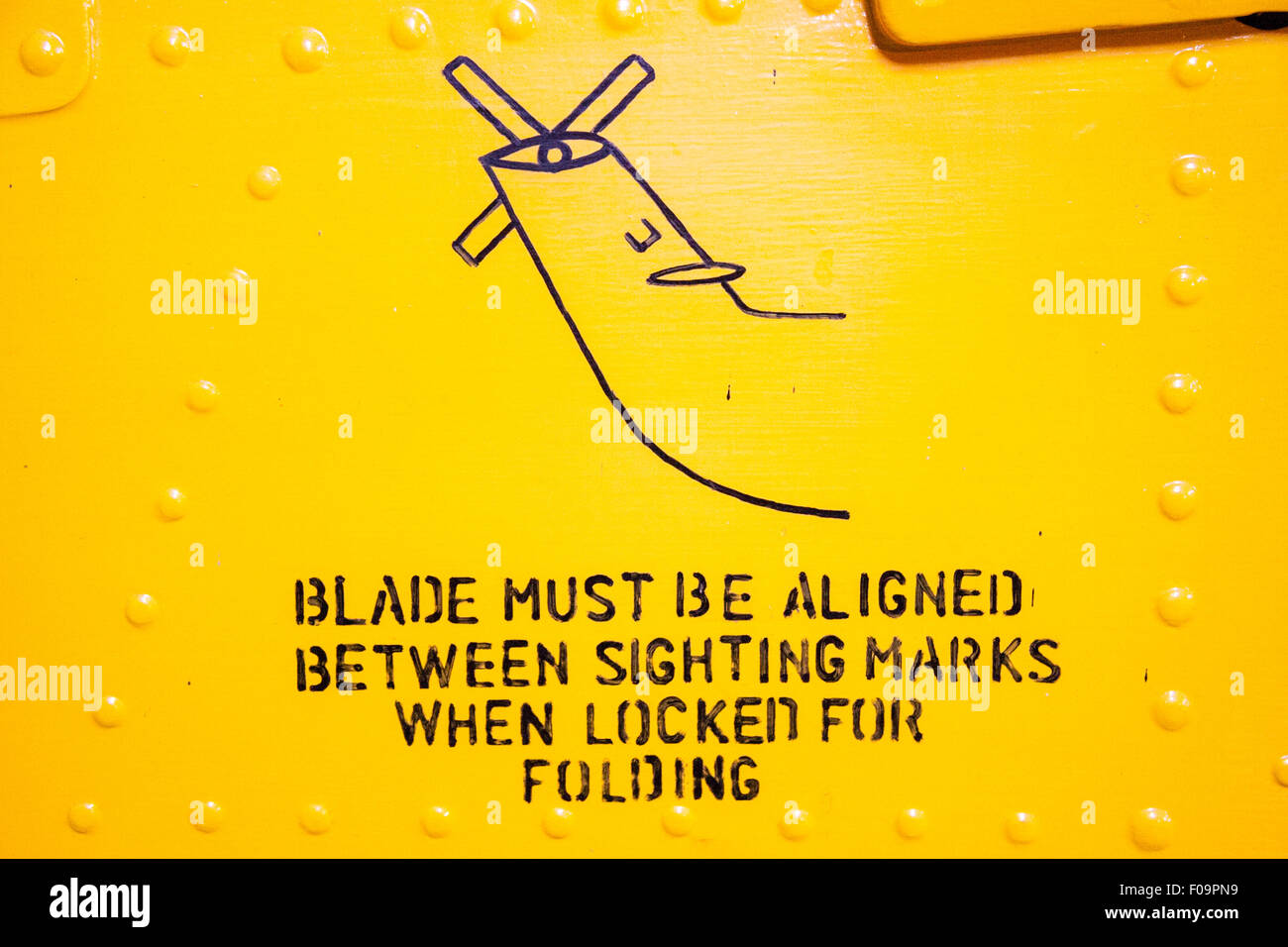 Detail close up of a Westland Wessex rescue helicopter. Warning of ...