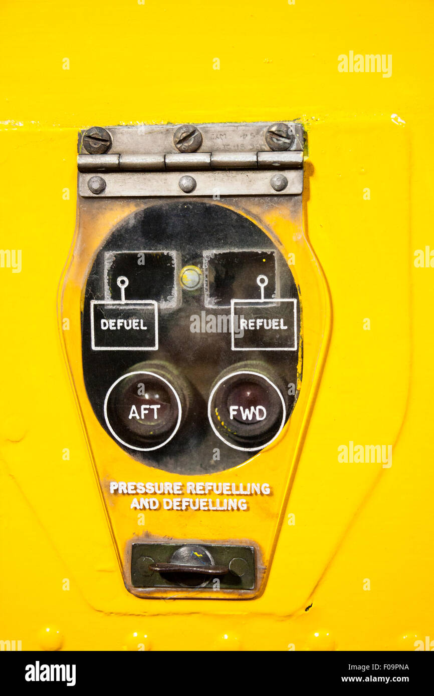 Detail of a Westland Wessex rescue helicopter. Perspex covered defuel ...