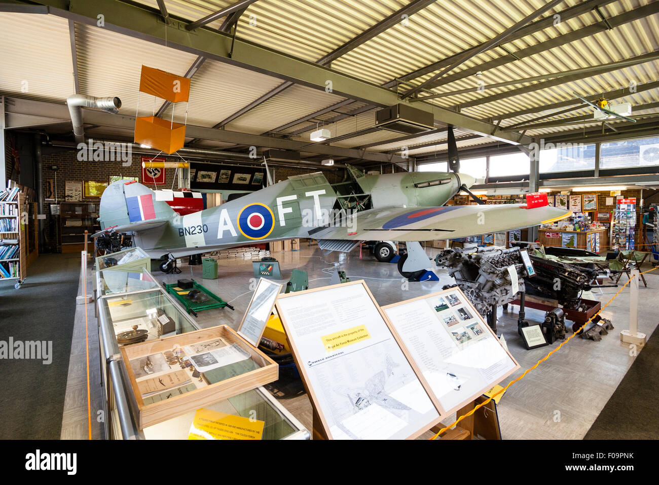 Interior of the Spitfire and Hurricane Memorial Museum, Manston, Kent ...