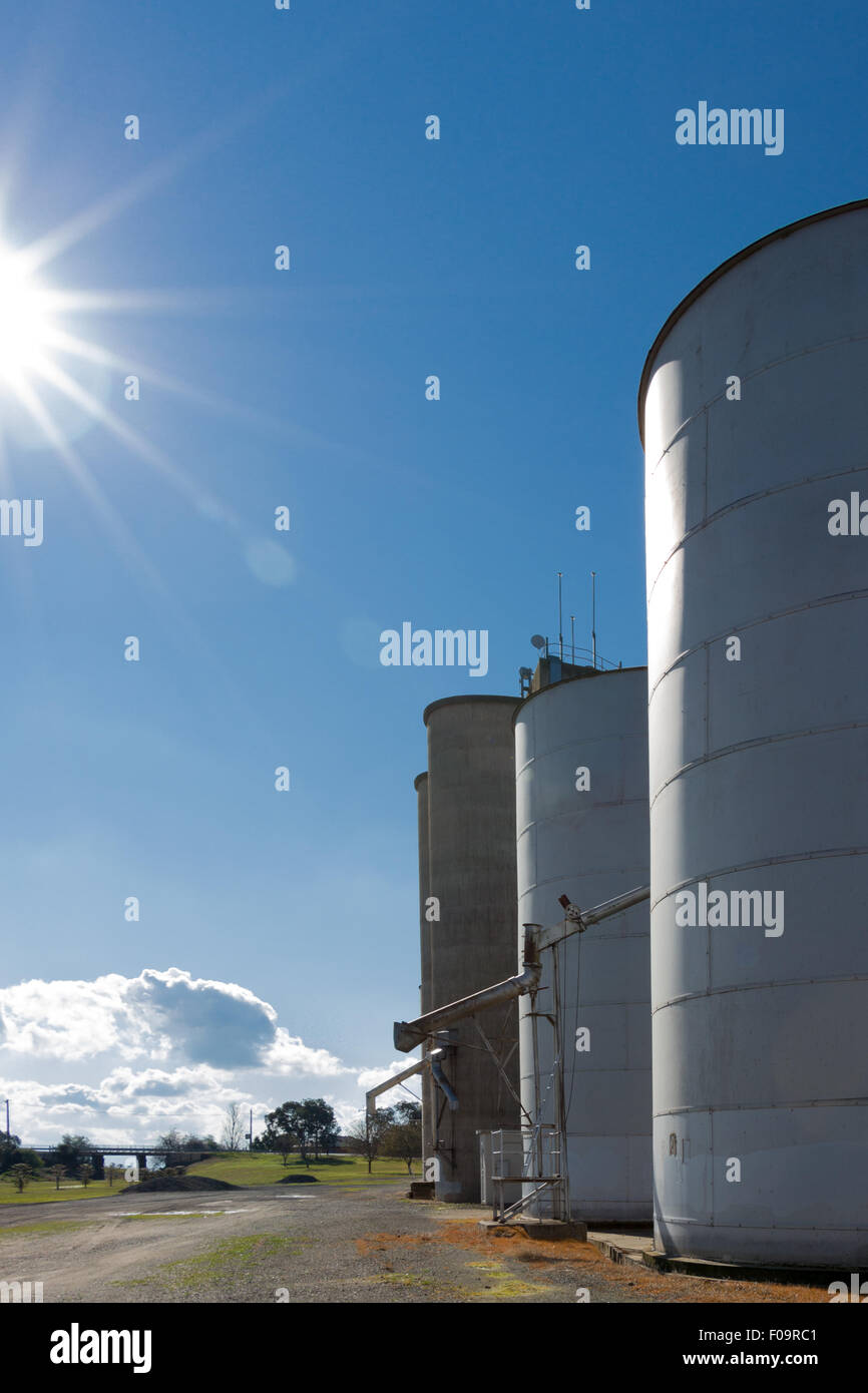 Large silos on a clear day Stock Photo - Alamy