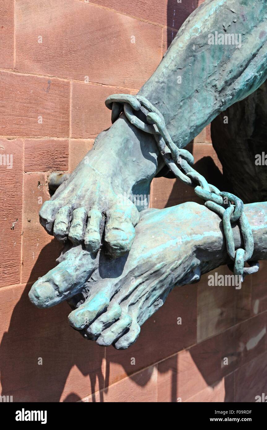 The Devils feet bound in chains (Michael and the Devil) on the wall of ...