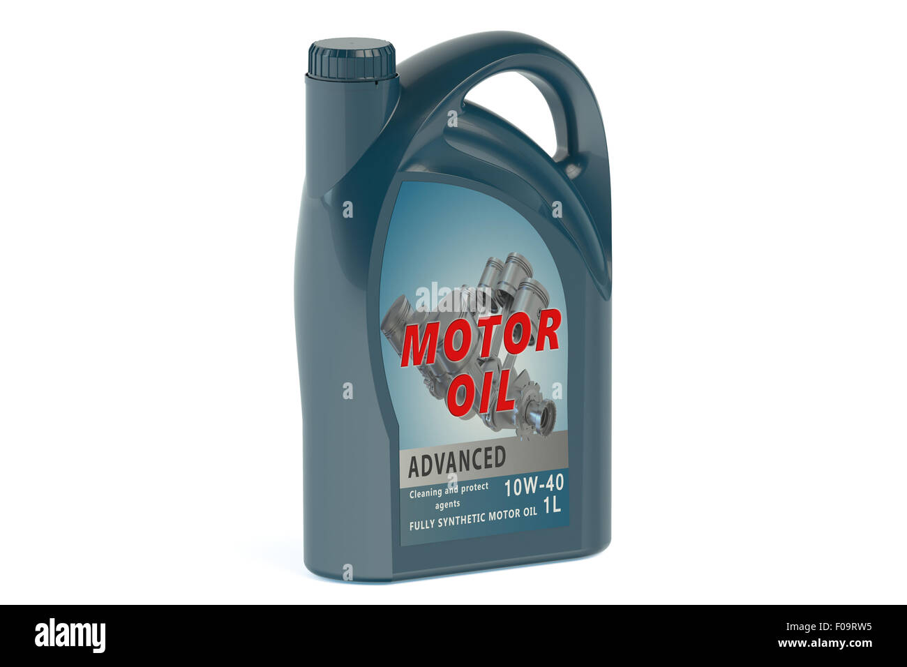 blue canister motor oil isolated on white background Stock Photo - Alamy
