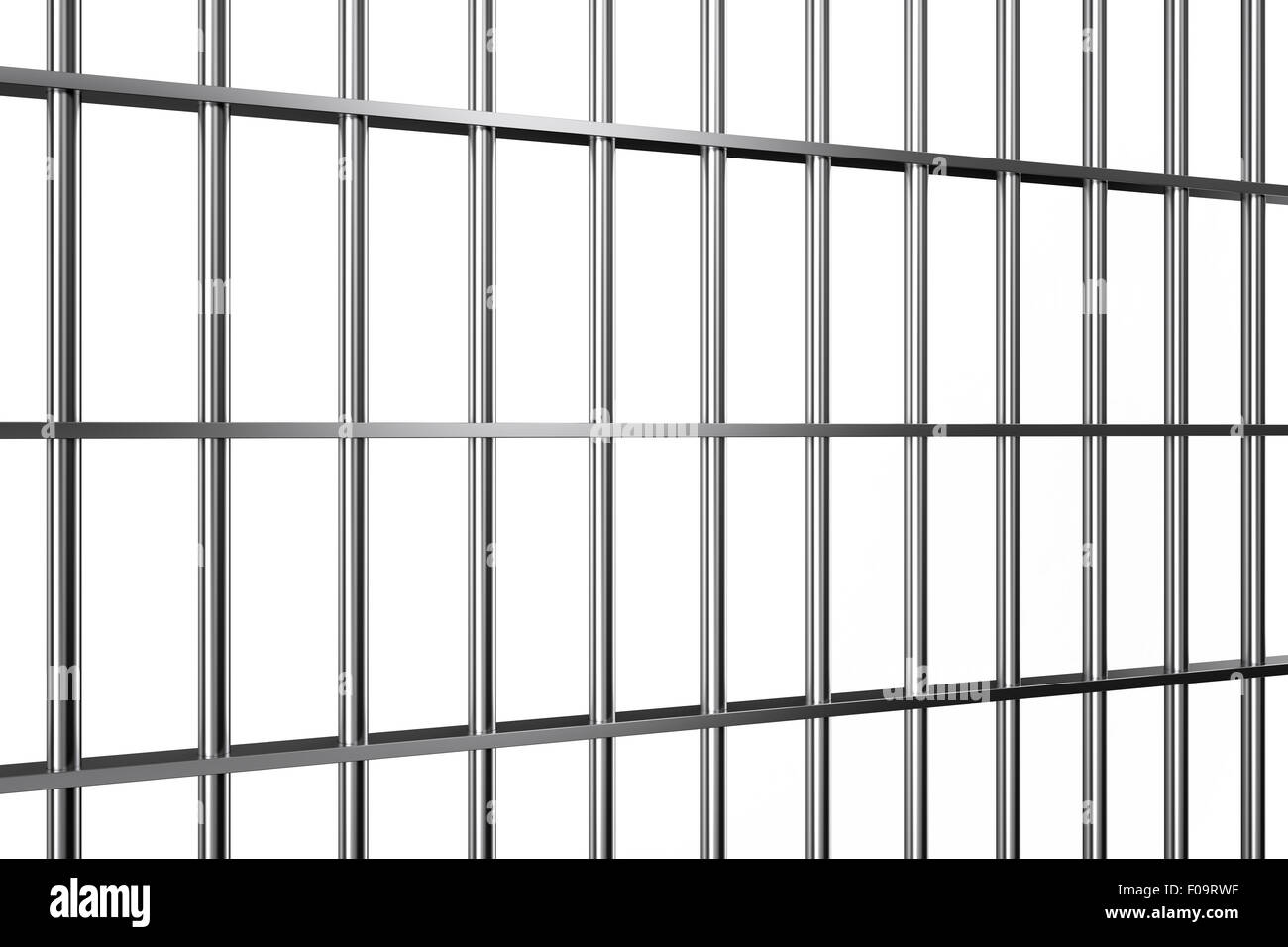 metal prison bars on white background Stock Photo - Alamy