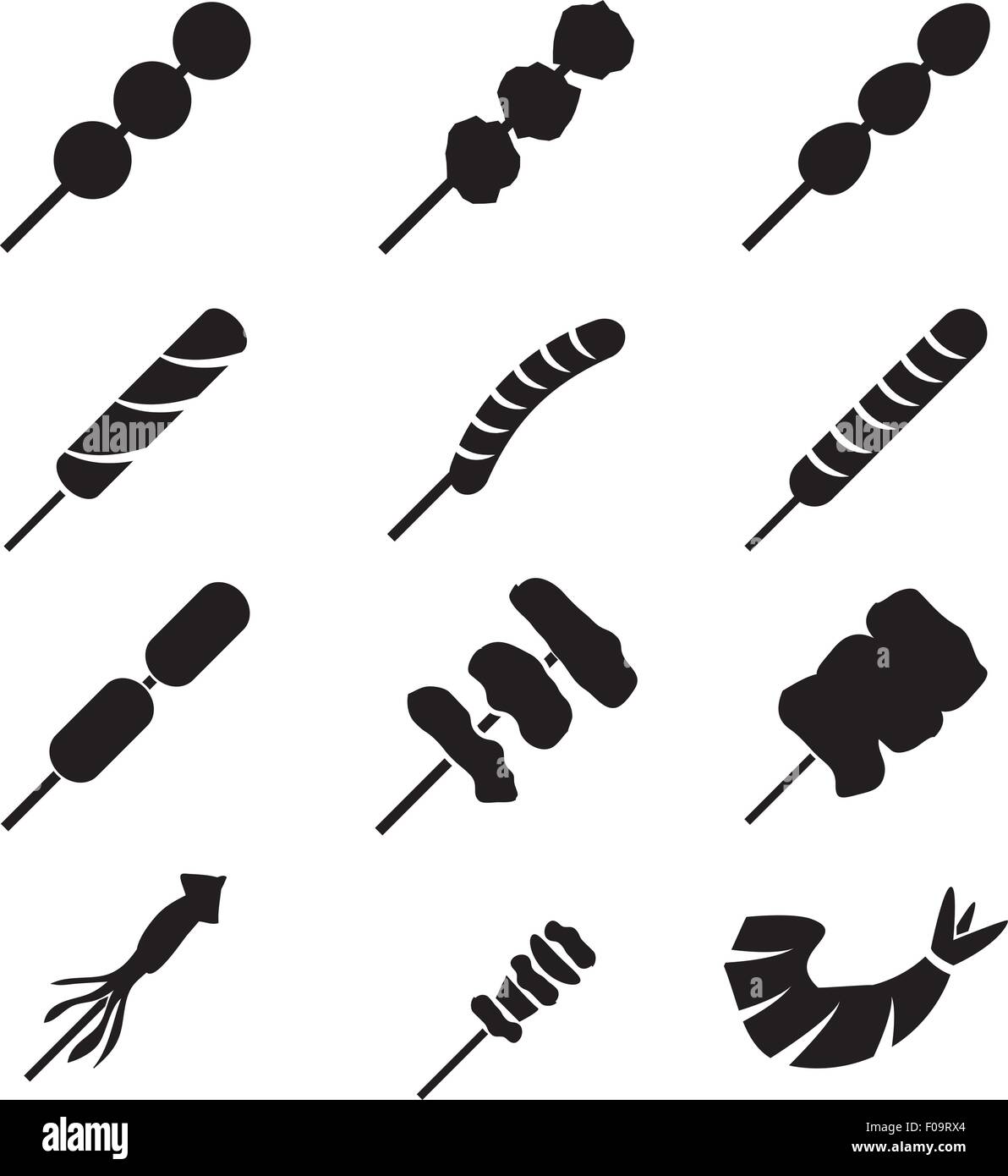 Grilled seafood skewer Stock Vector Images - Alamy