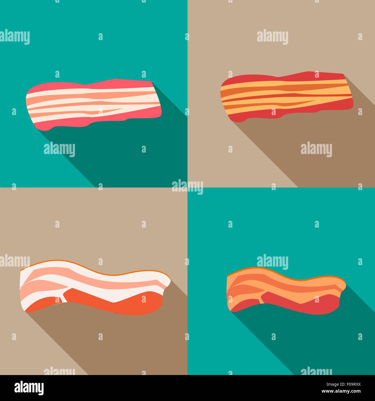 Set of smoked bacon and fresh bacon,vector Stock Vector Image & Art - Alamy
