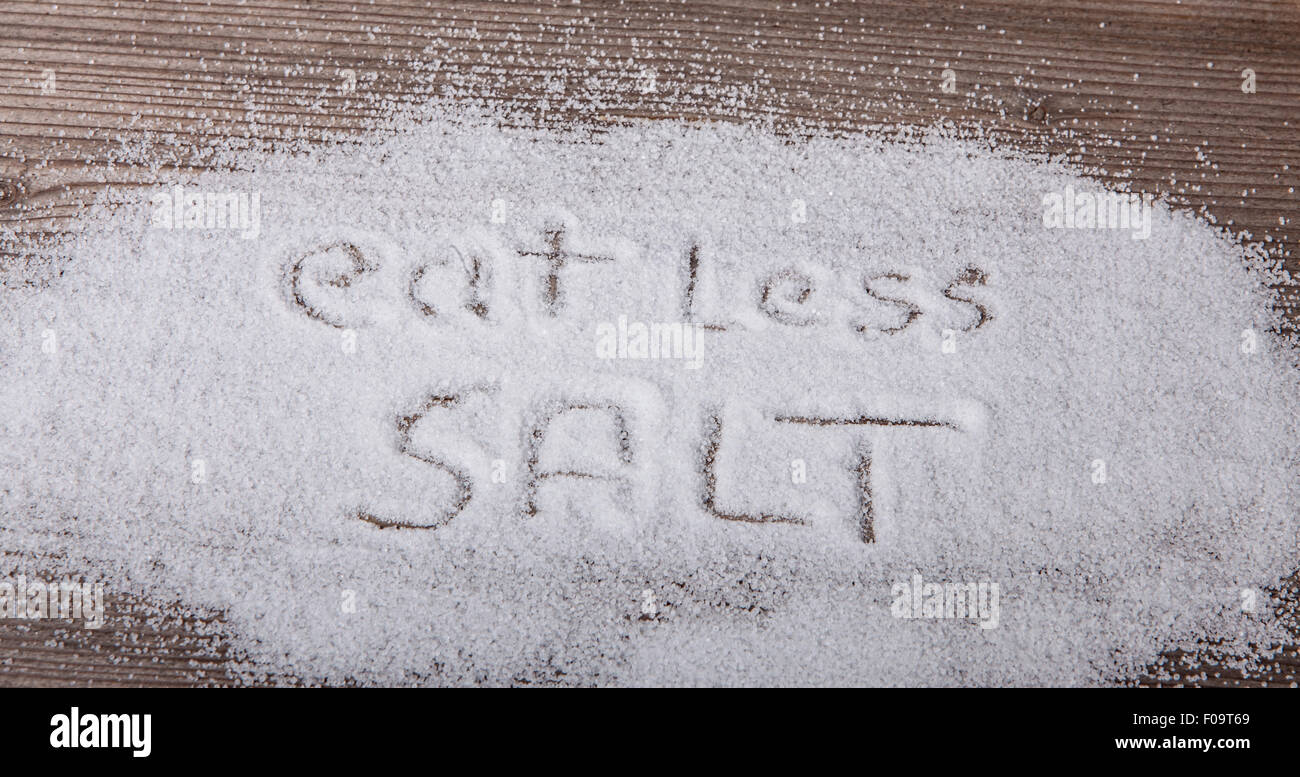Eat less salt - medical concept Stock Photo - Alamy