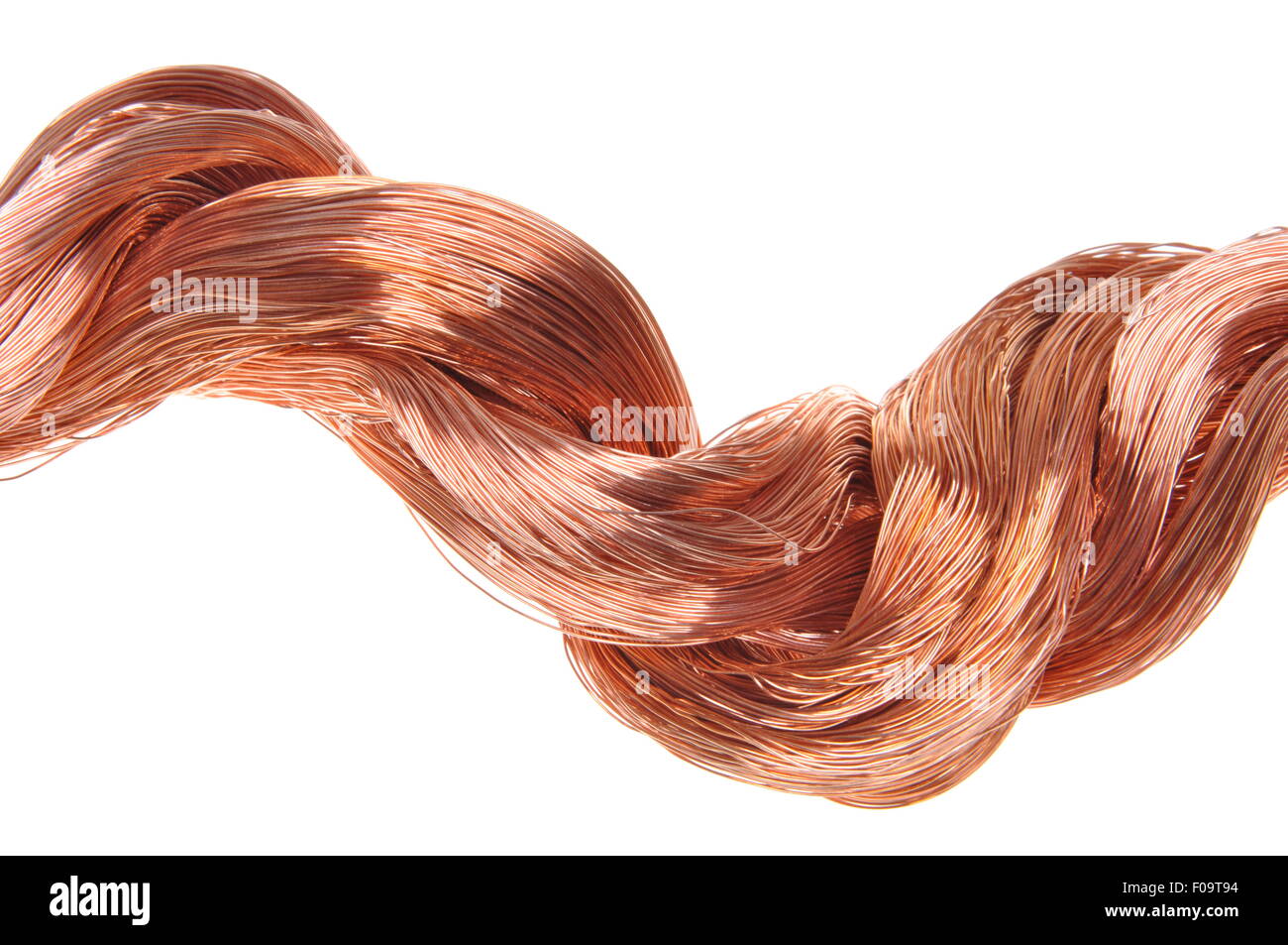 Copper wires isolated on white background Stock Photo - Alamy
