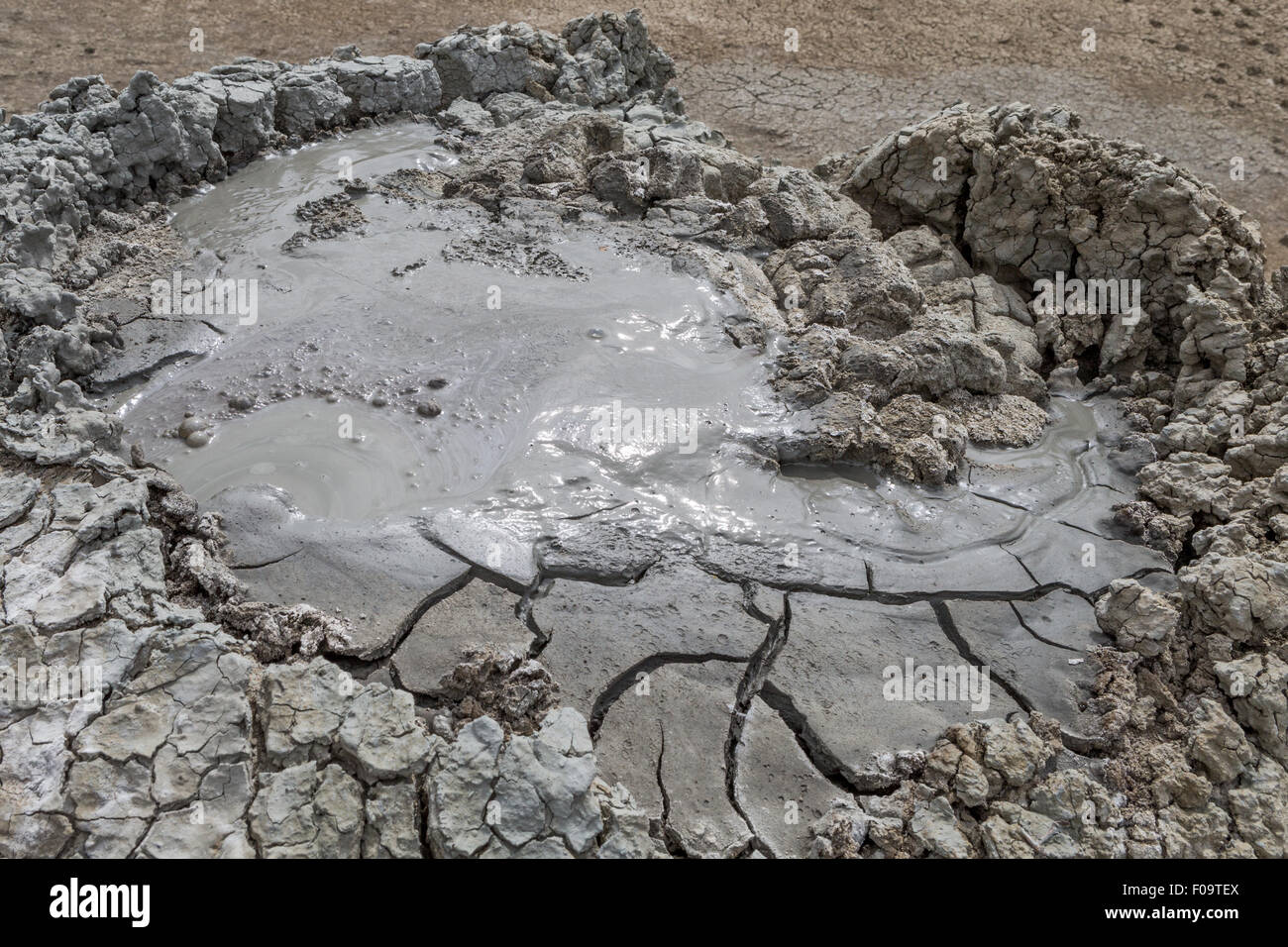 Mud pools volcanoes,aka sedimentary volcanoes, mud dome, near Shamakhi ...