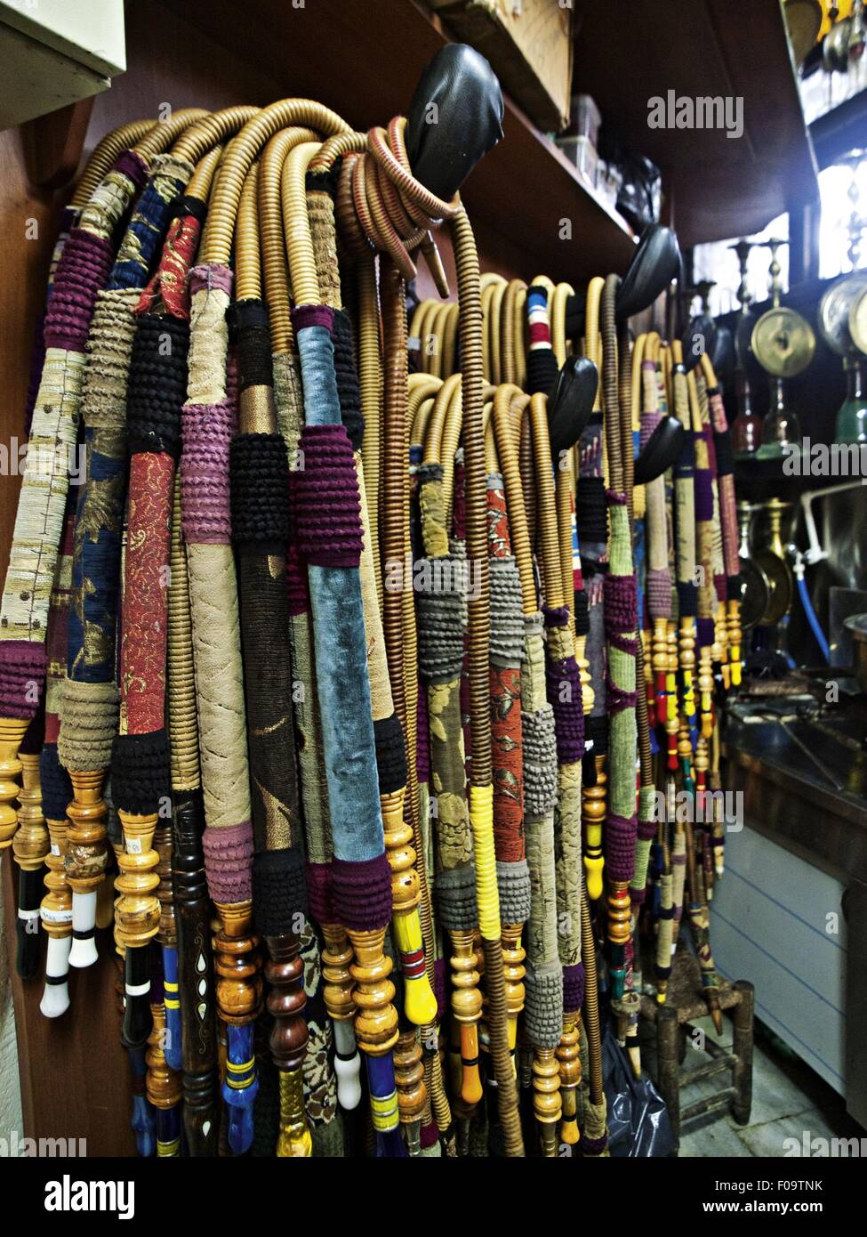 Shisha Hoses in Grand Bazaar, Eminonu, Istanbul Stock Photo - Alamy