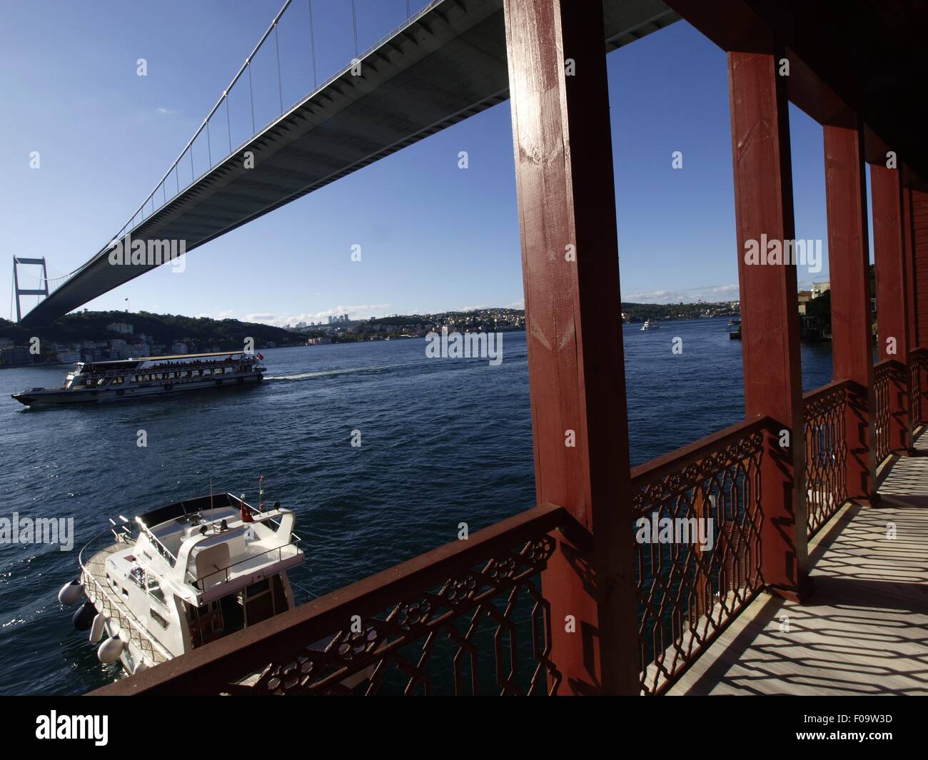 View of Fortress Bosphorus Bridge at Yali Anadolu Hisari Anatolian ...
