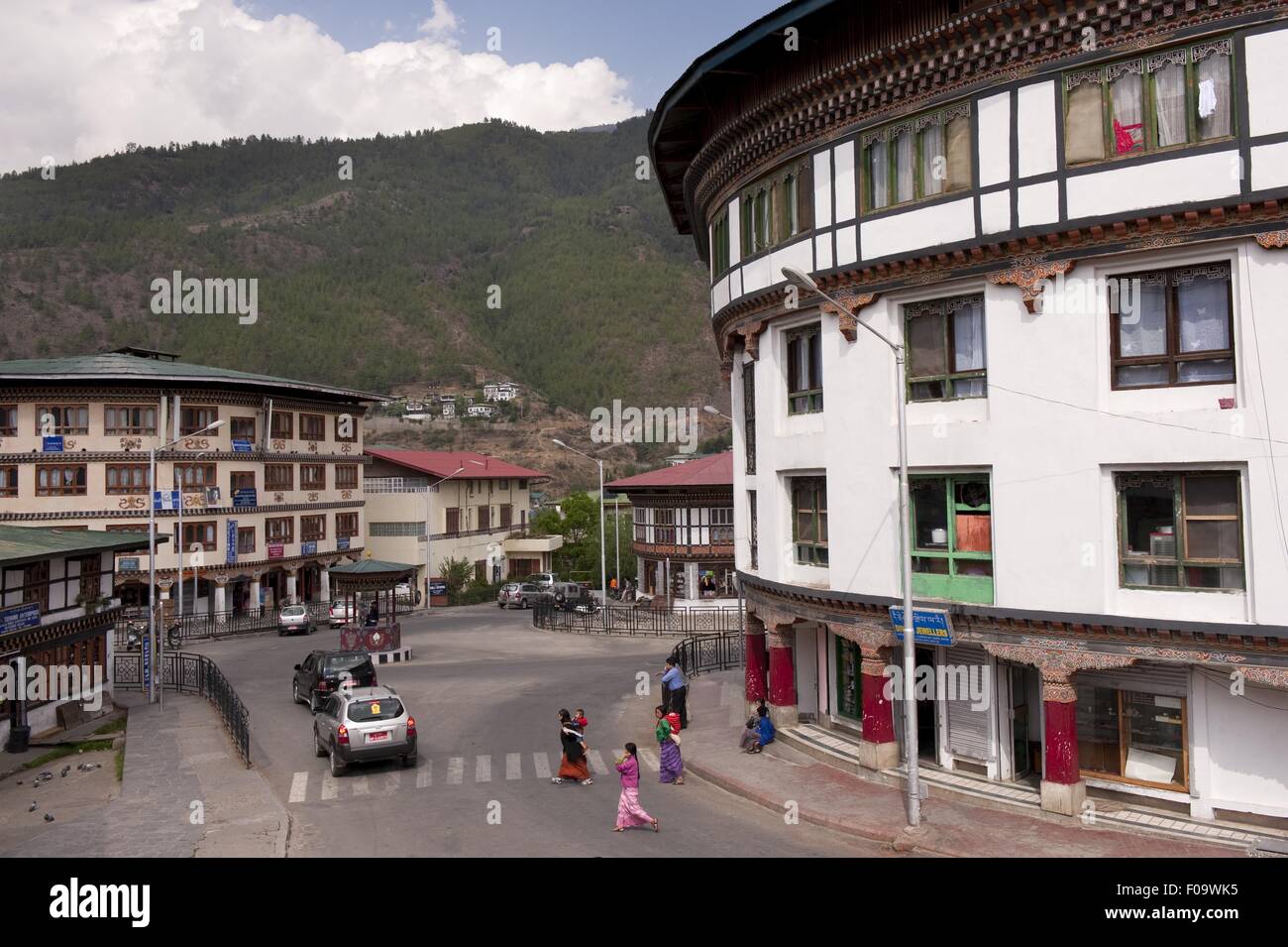 View of roundabout in Timpu, Bhutan Stock Photo - Alamy