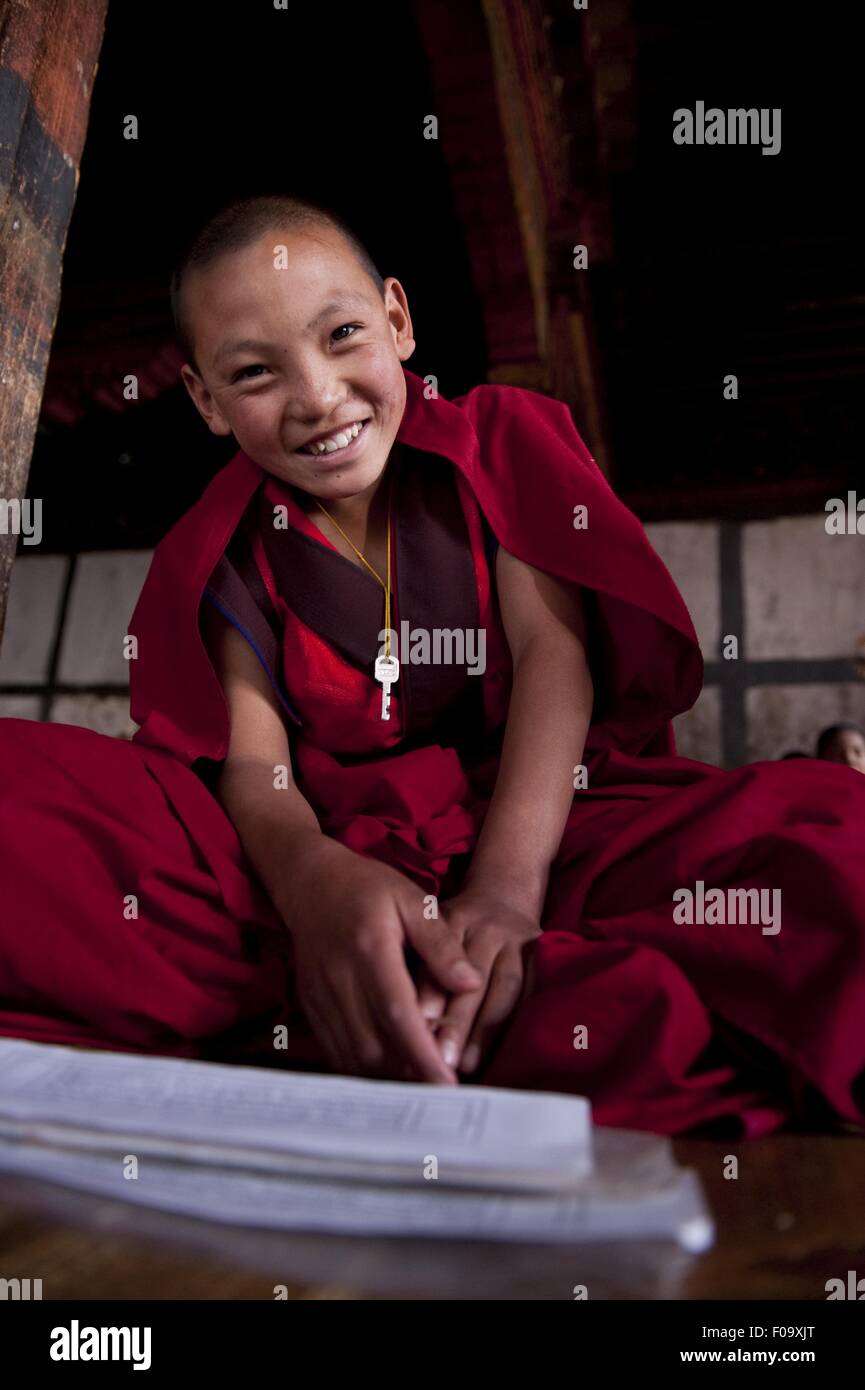 Portrait of child monk in traditional clothes, Bhutan Stock Photo - Alamy