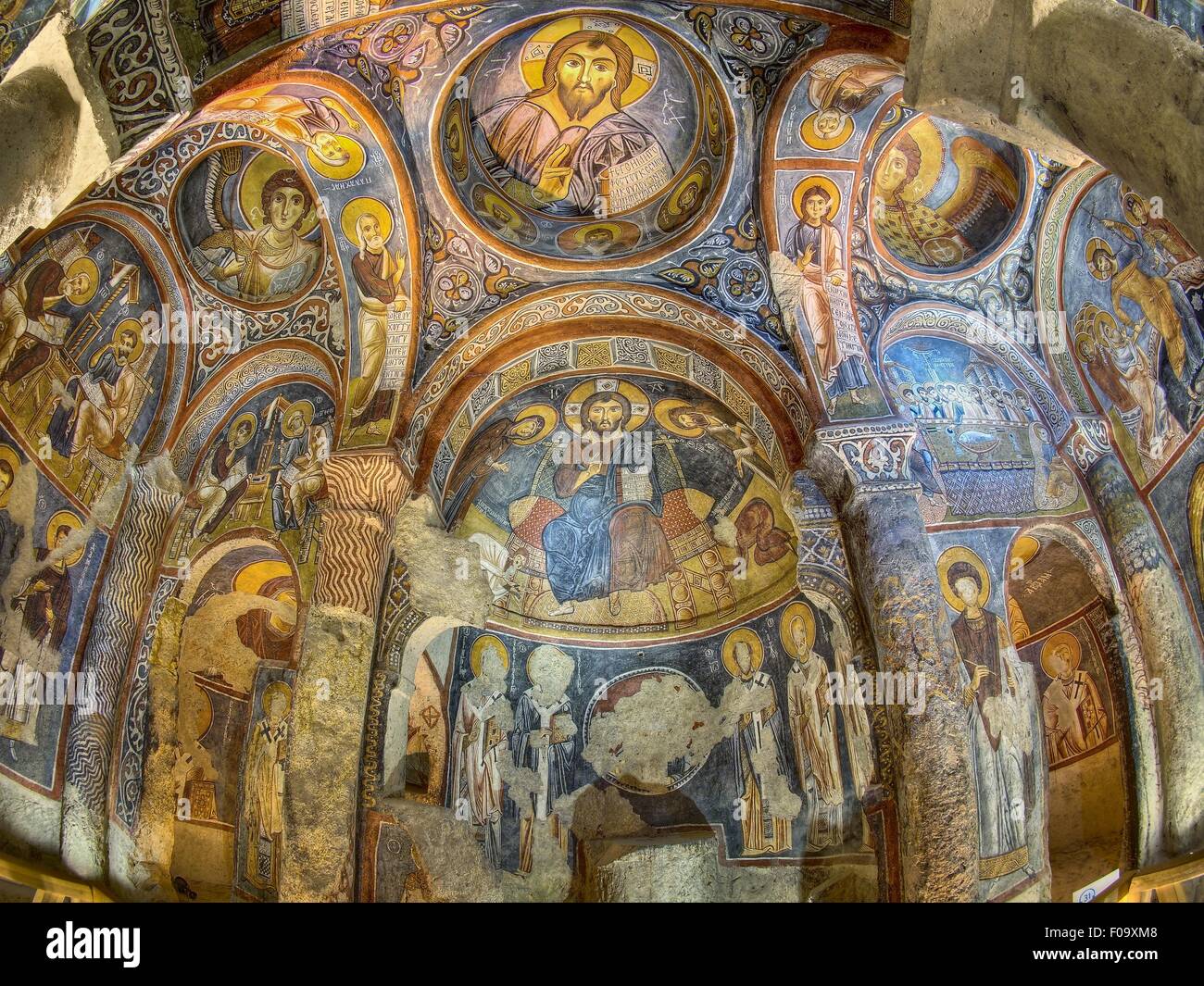 Interior of Karanlik Church in Goreme, Nevsehir, Turkey Stock Photo - Alamy