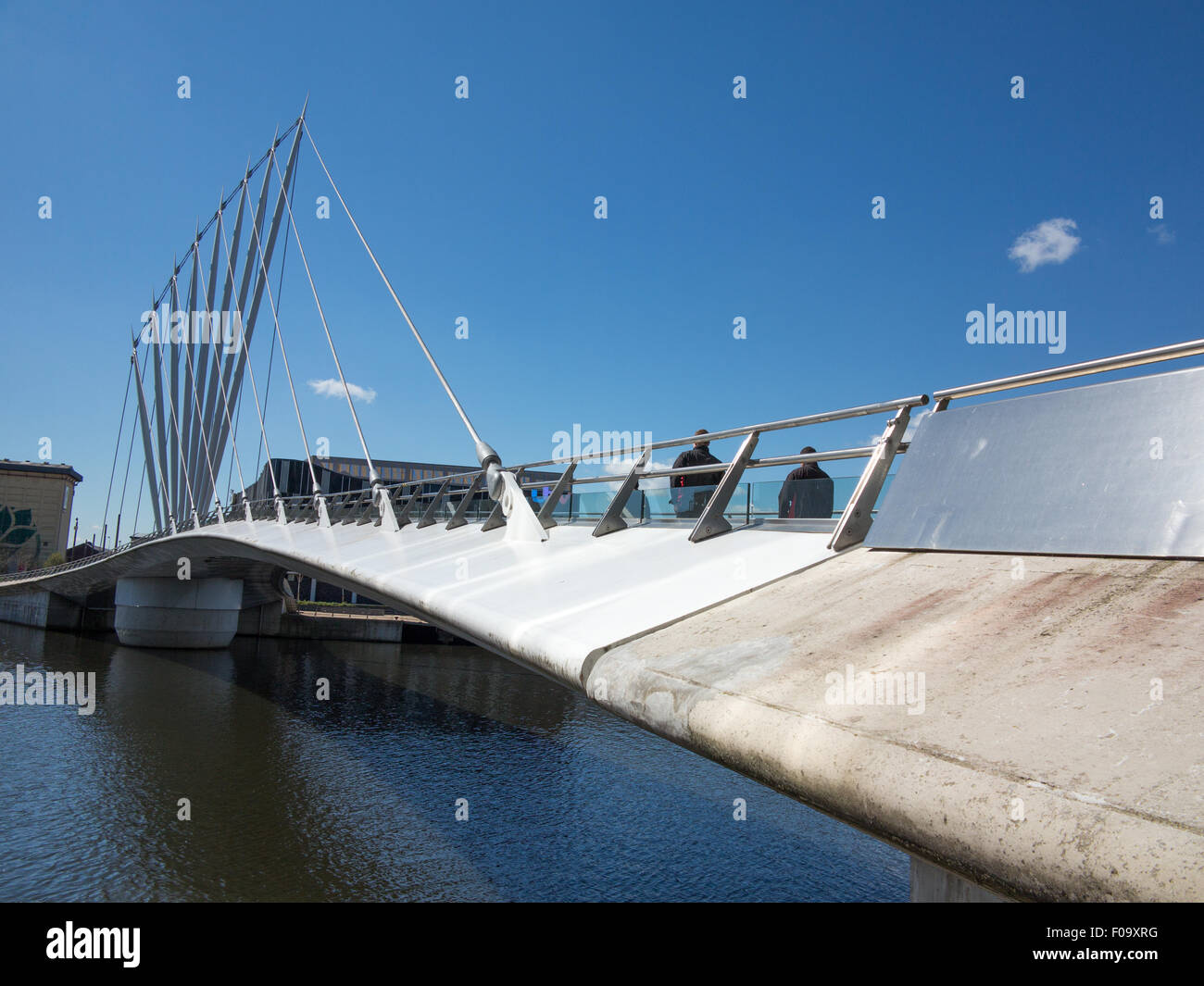 The Media City Foot Bridge joining Salford Quays to Media City in ...