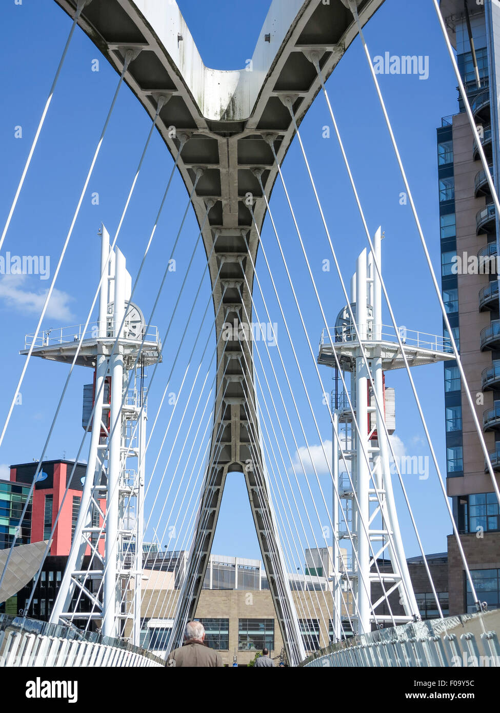 The Millennium Footbridge or The Salford Quays Lift Bridge which ...