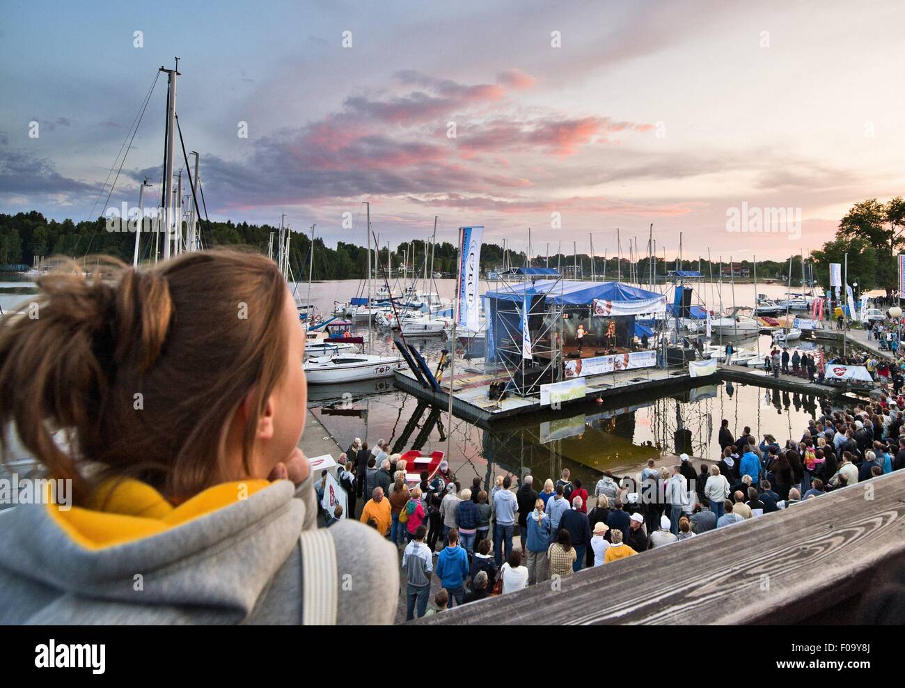 People at Masurian lake festival in Mikolajki, Warmia-Masuria, Poland ...