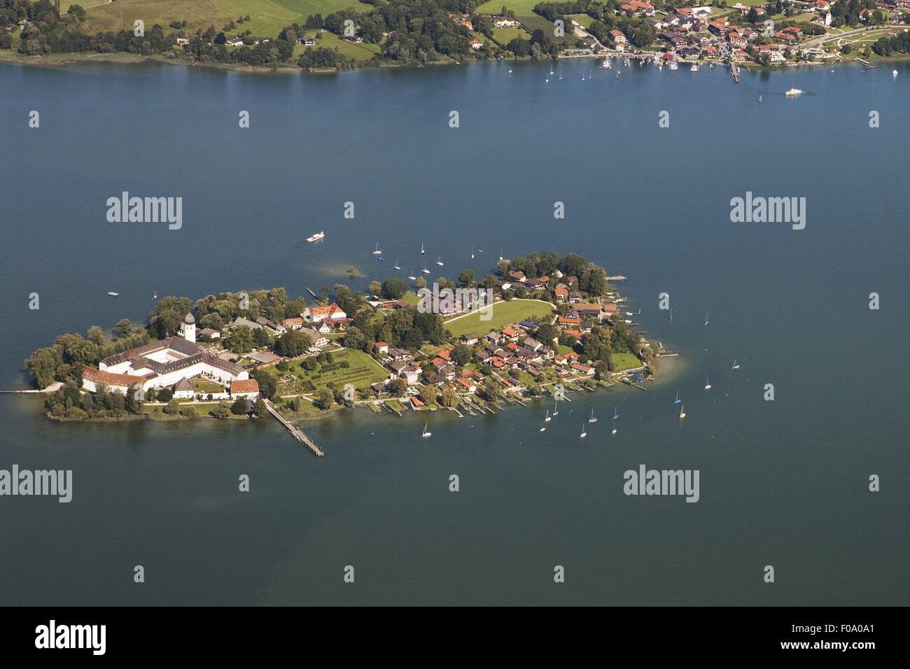 Aerial view of Gstadt am Chiemsee, Bavaria, Germany Stock Photo - Alamy