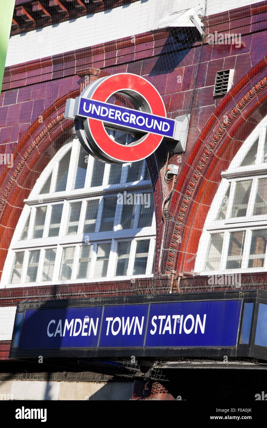 Signboard of subway in Camden Town, London Stock Photo - Alamy