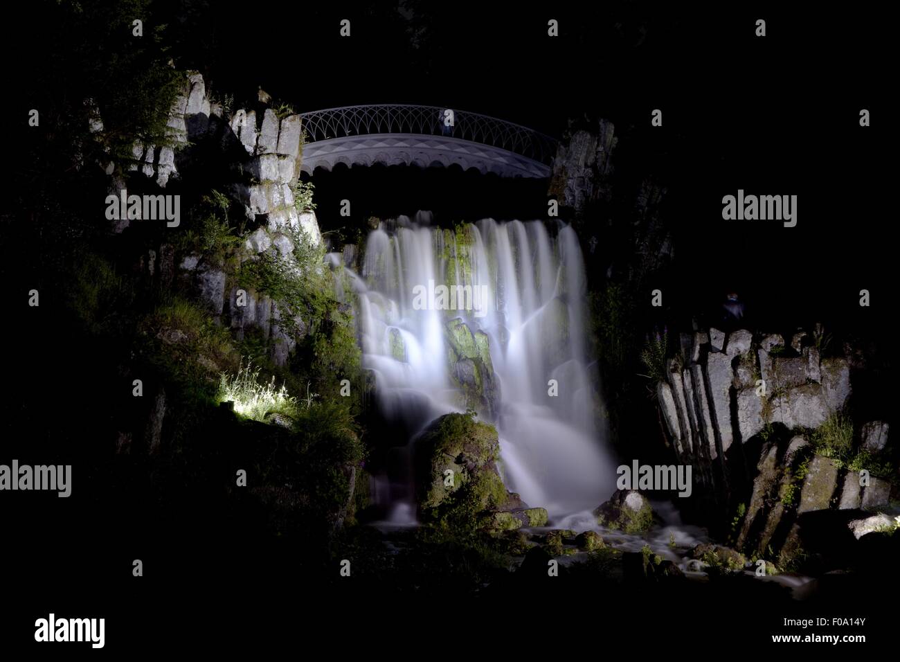 View of water fall at Devil's Bridge Park Wilhelm height, Kassel ...