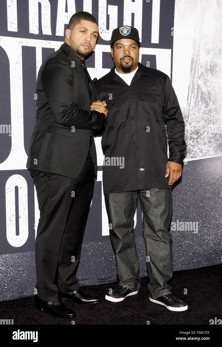 Ice Cube and O'Shea Jackson Jr. at the Los Angeles premiere of ...