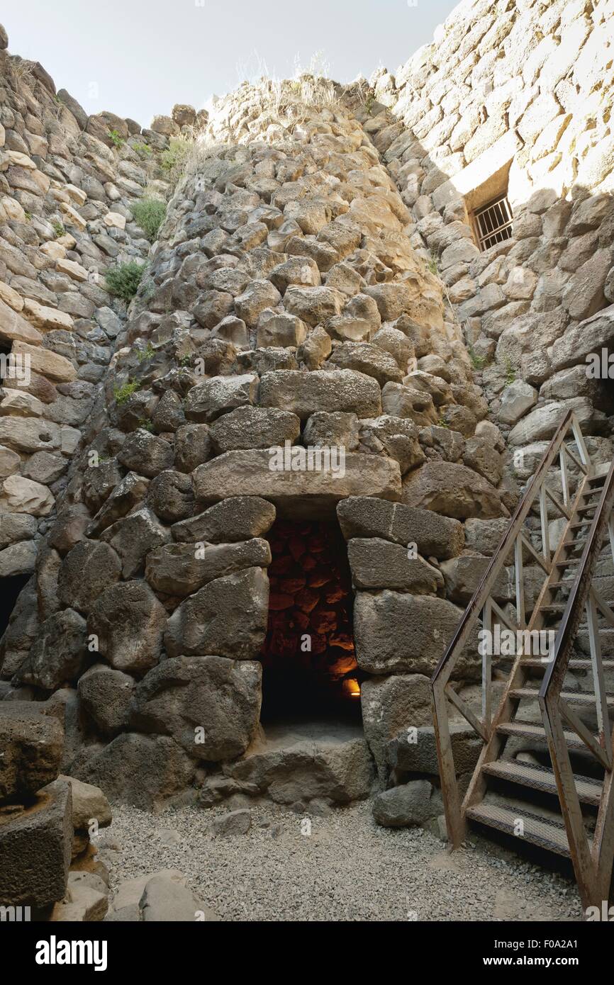 Cone shaped stone building in village Su Nuraxi, Barumini, Sardinia ...
