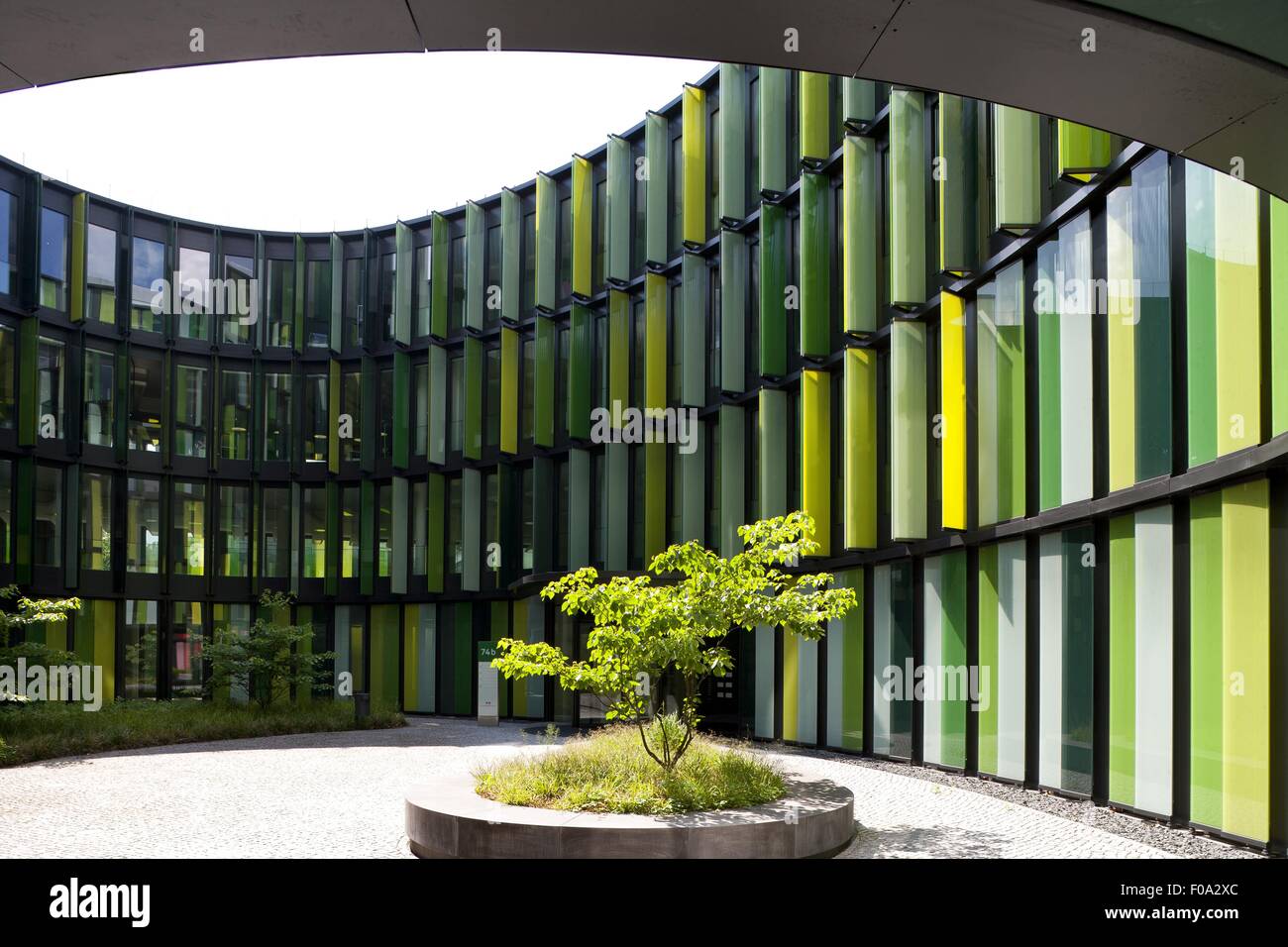 View of Oval Office complex with green panels in Bayenthal, Cologne ...
