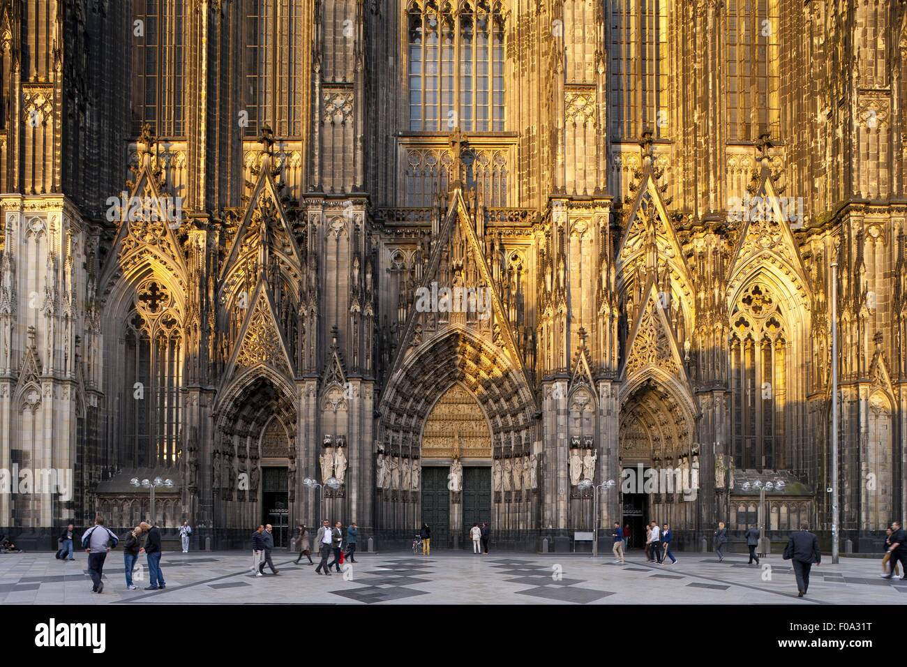 Facade of High Cathedral of Saint Peter and Mary in cathedral square ...