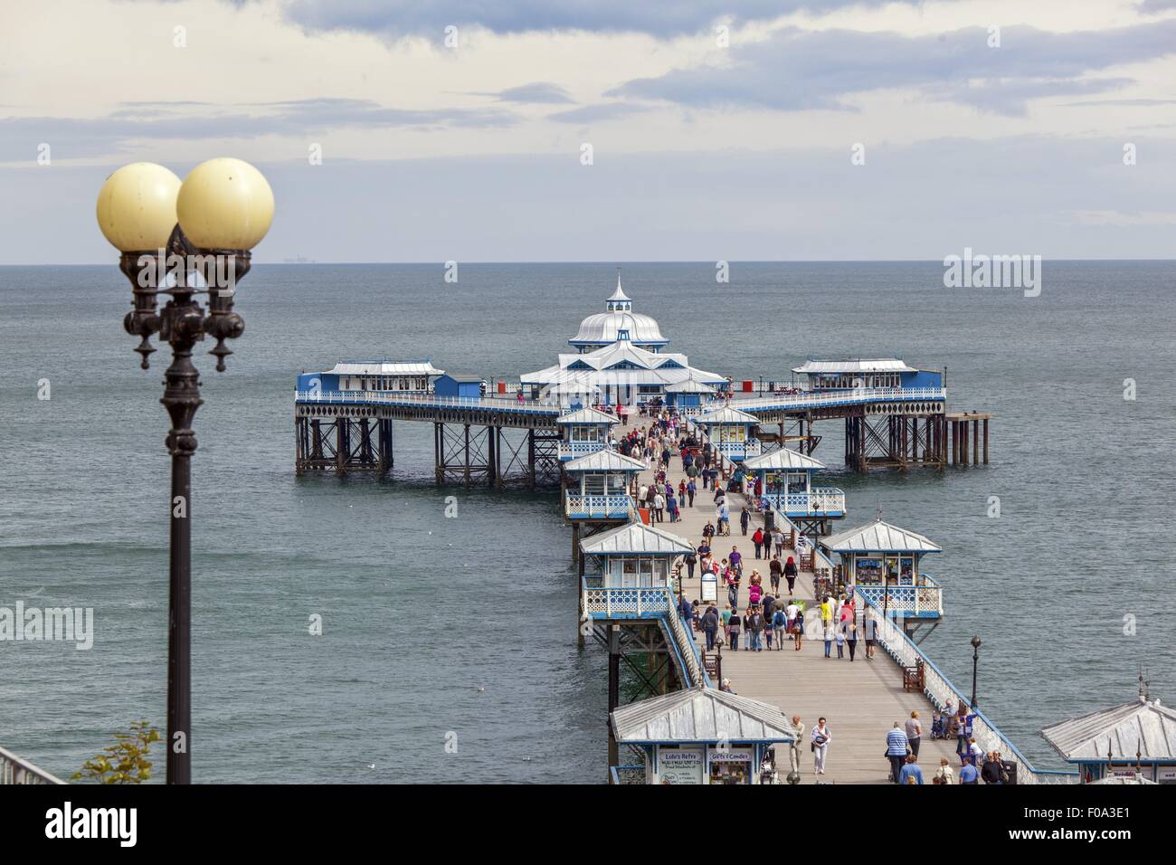 People at Victorian pier at Colwyn Bay, Wales, UK Stock Photo - Alamy