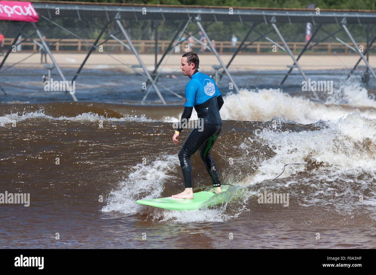Surf Snowdonia man made wave development in North Wales, UK Stock Photo ...