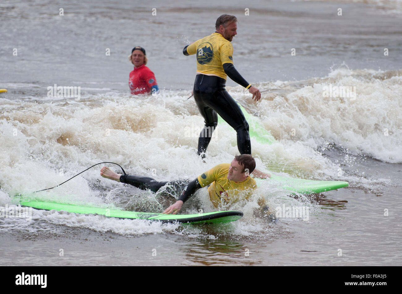 Surf Snowdonia man made wave development in North Wales, UK Stock Photo ...
