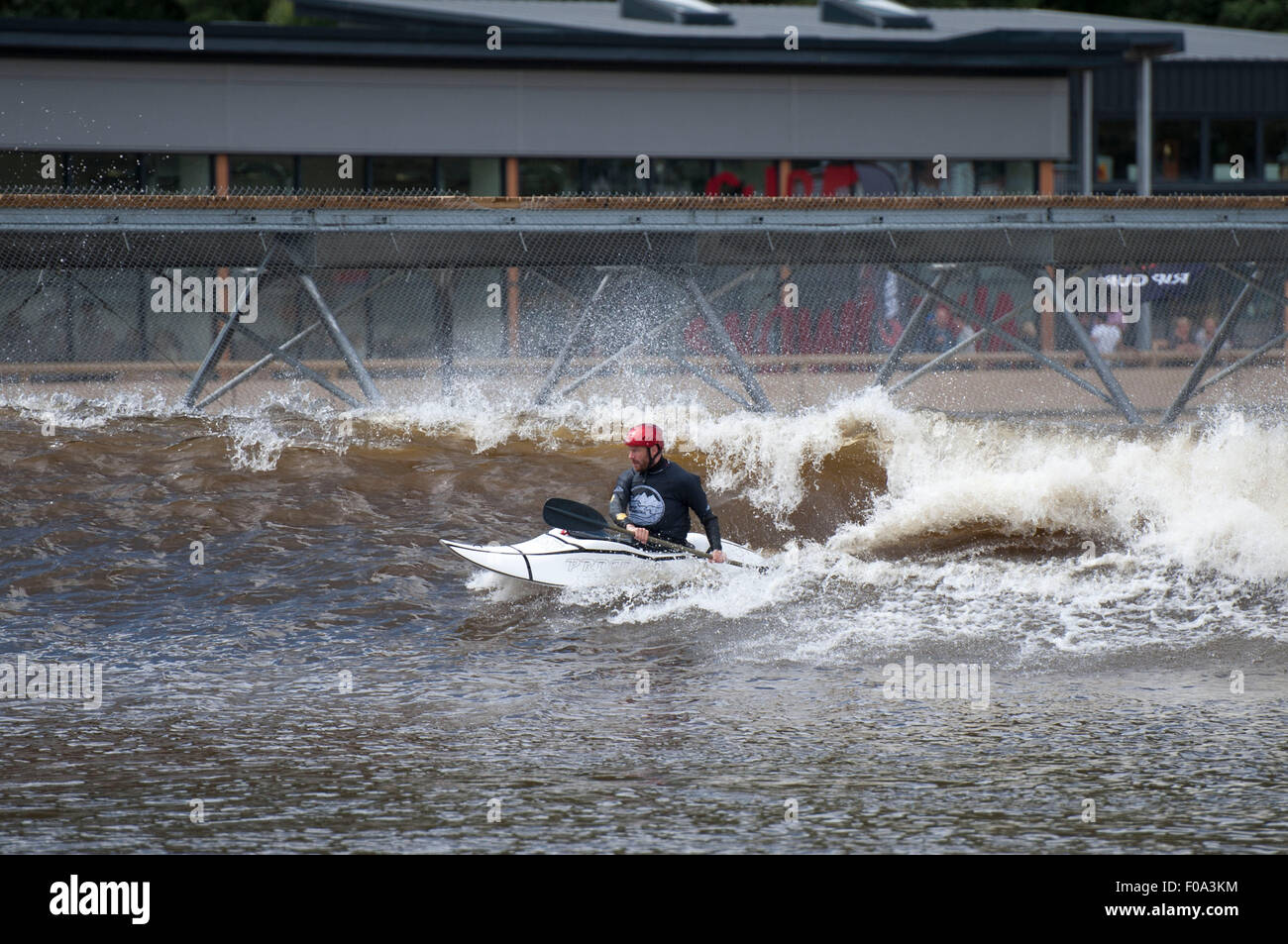 Surf Snowdonia man made wave development in North Wales, UK Stock Photo ...