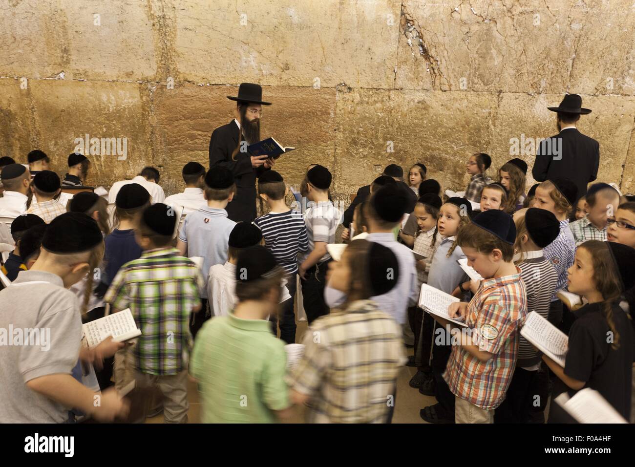 Orthodox Jews at Western Wall of Old City Jerusalem, Israel Stock Photo ...