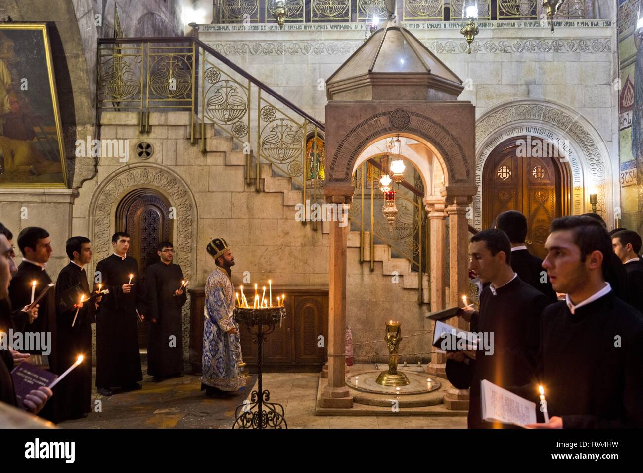 Pilgrim women at Holy Sepulchre in Calvary Chapel, Jerusalem, Israel ...