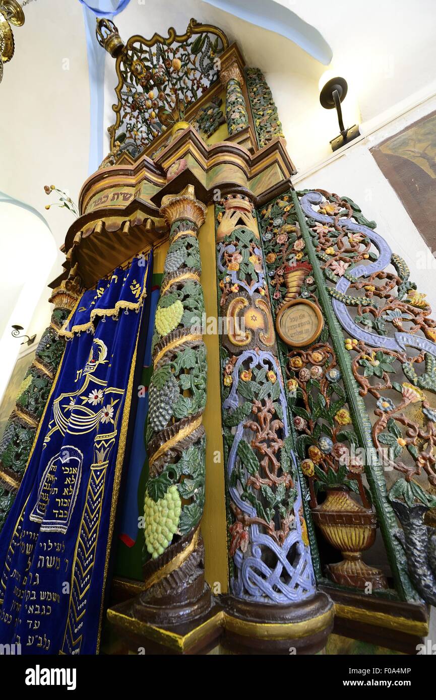 View of Torah shrine at Ari Ashkenazi Synagogue, Safed, Israel Stock ...