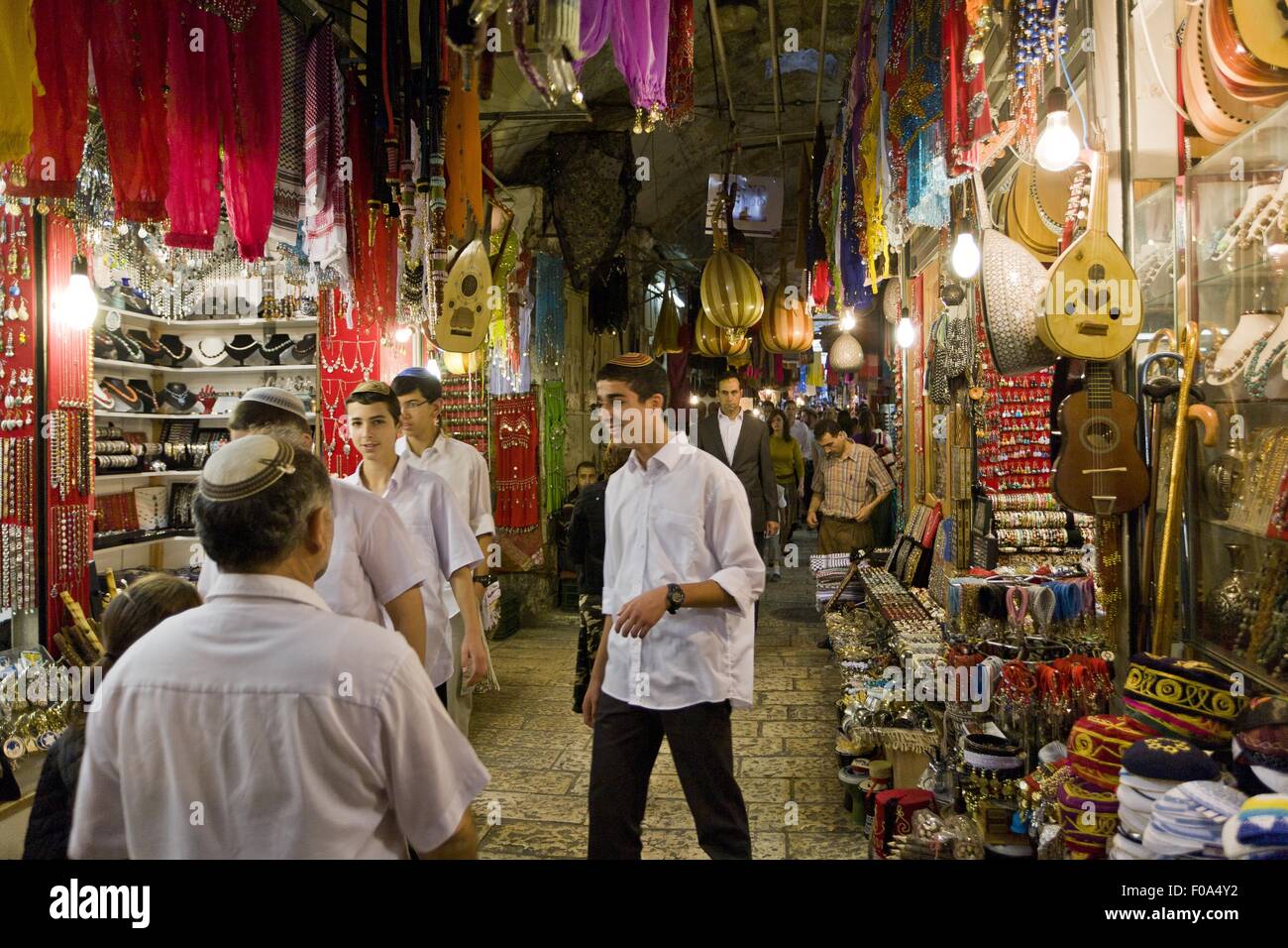 People shopping at market in Old City, Jerusalem, Israel Stock Photo ...