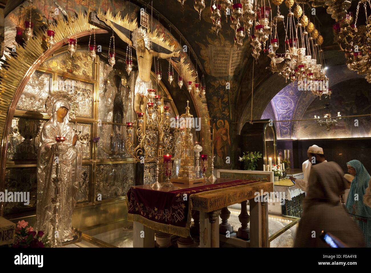 Calvary in the church of the holy sepulchre in jerusalem hi-res stock ...
