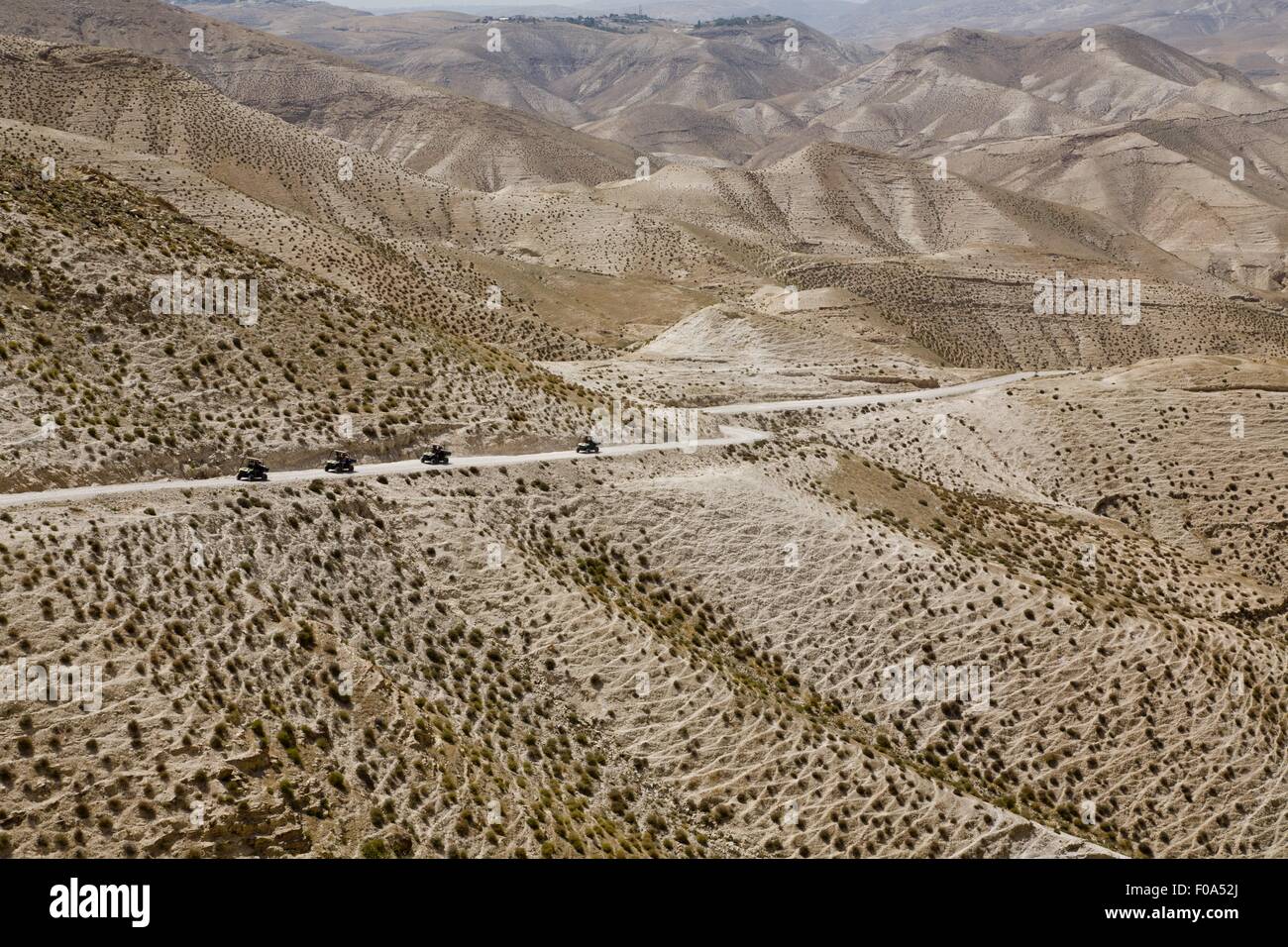 Driving to Wadi Quelt, West Bank, Judean mountains, Israel Stock Photo ...